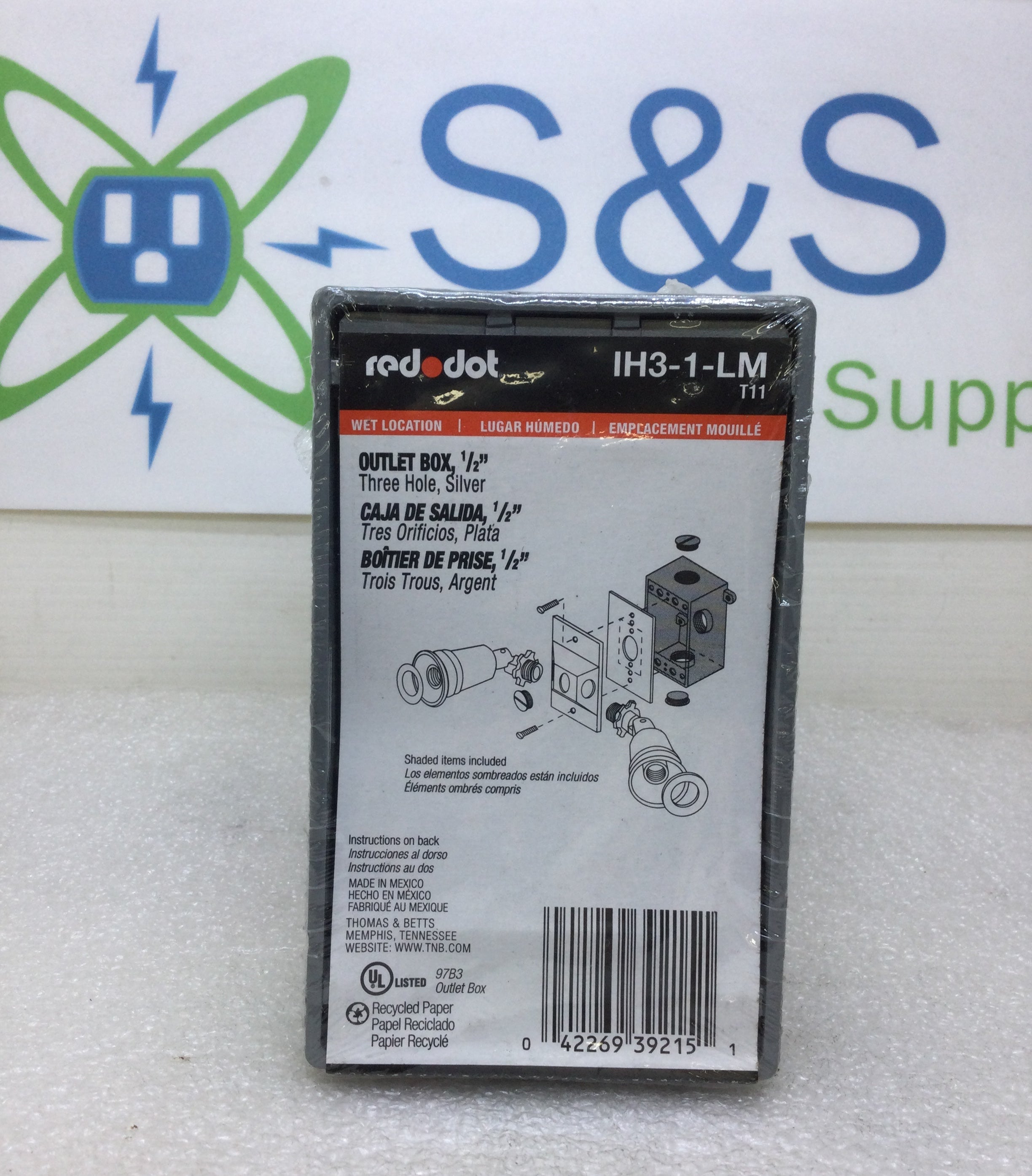 Red Dot IH3-1-LM Three Hole 1/2" Threaded KO's Wet Location Single Gan