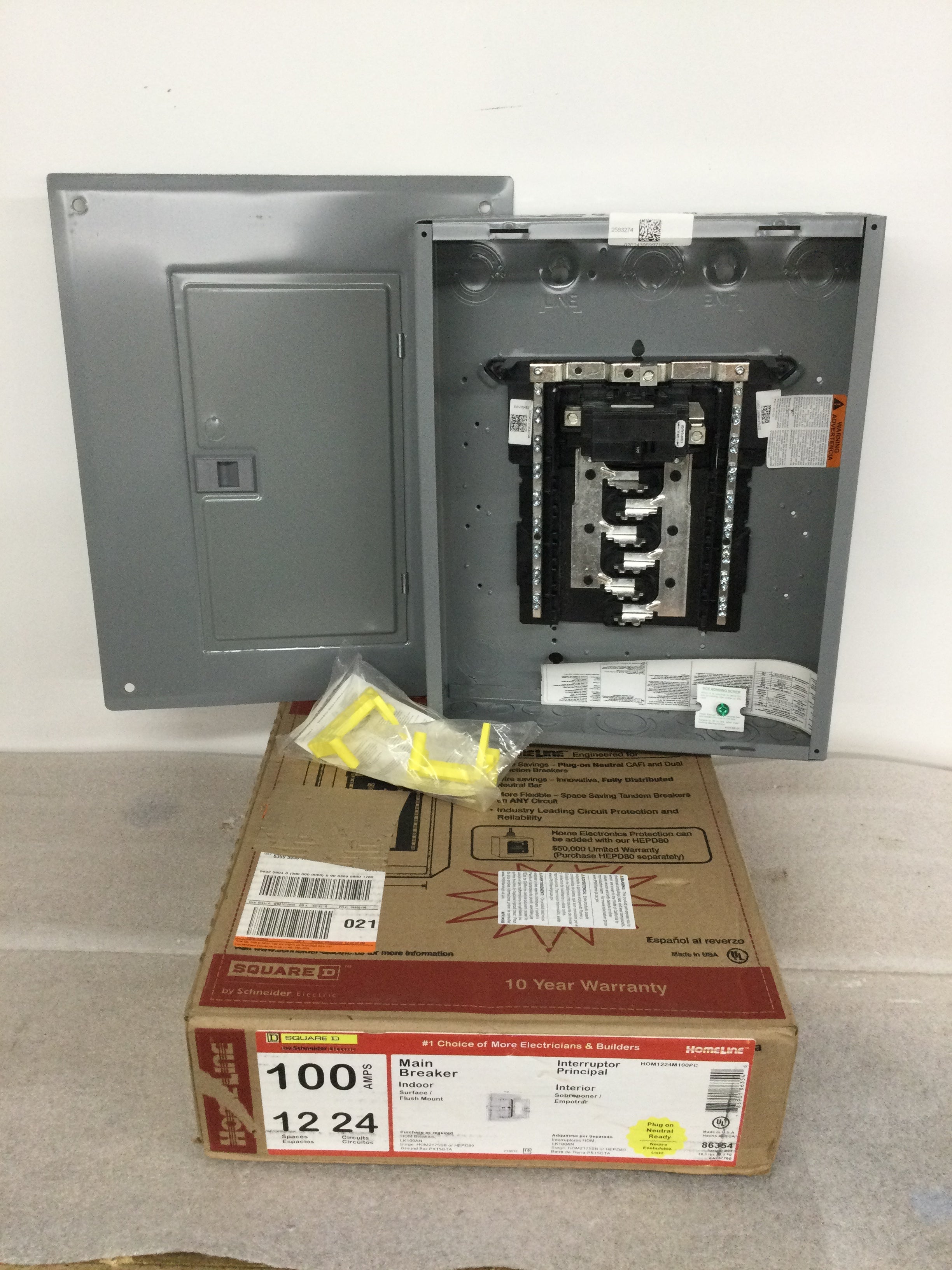 Square D Homeline HOM1224M100PC 100 Amp 12-Space 24-Circuit Indoor Mai