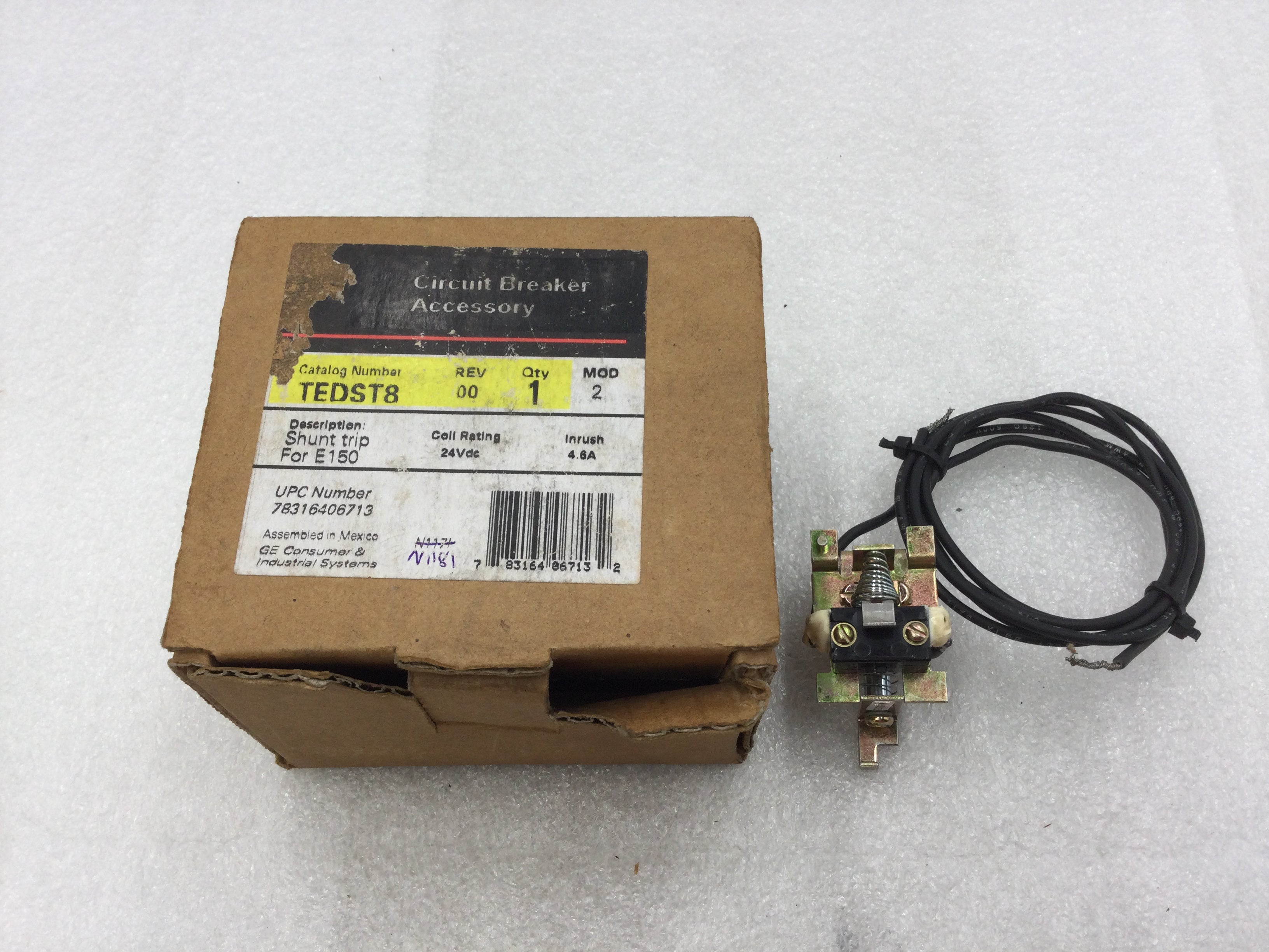 GE General Electric TEDST8 24VDC Shunt Trip for TED Type Circuit Break