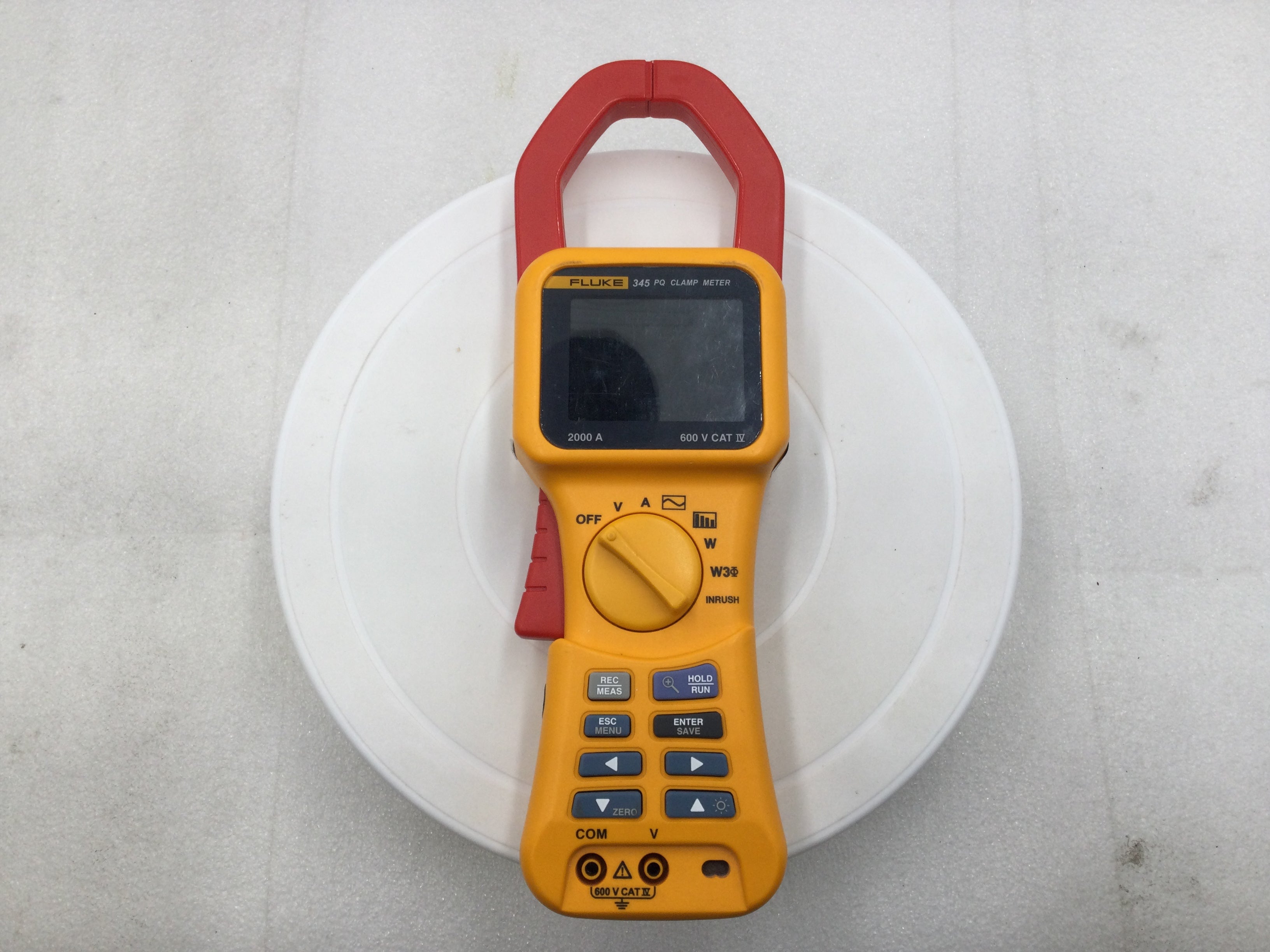 Fluke 345 PQ MN1500 2000 Amp 600 Volt 3 Phase Clamp Jaw Meter Reader C