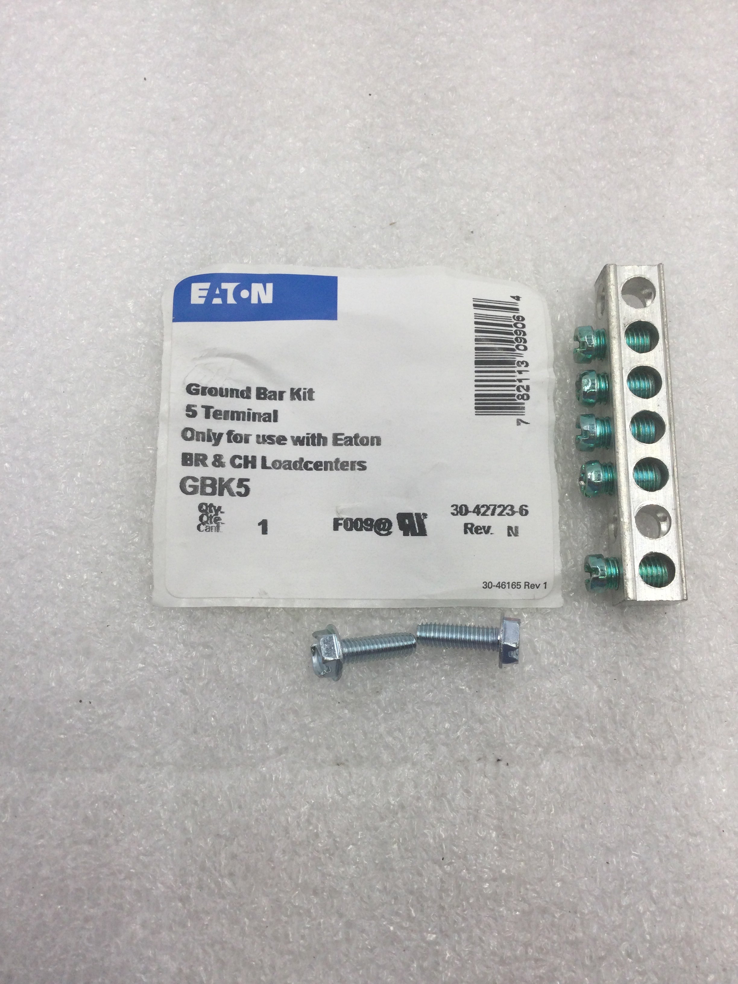 Eaton GBK5 5 Terminal Ground Bar Kit for Eaton BR & CH Loadcenters