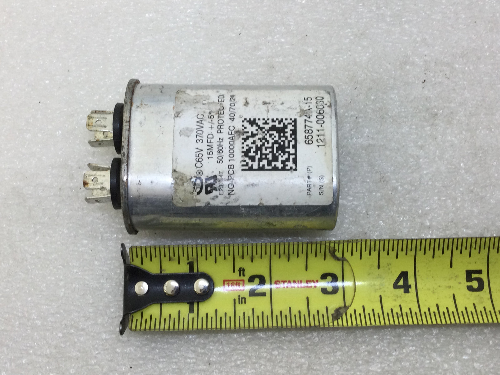 Service First Capacitor C65v 370vac 15mfd+/-5% 50/60hz