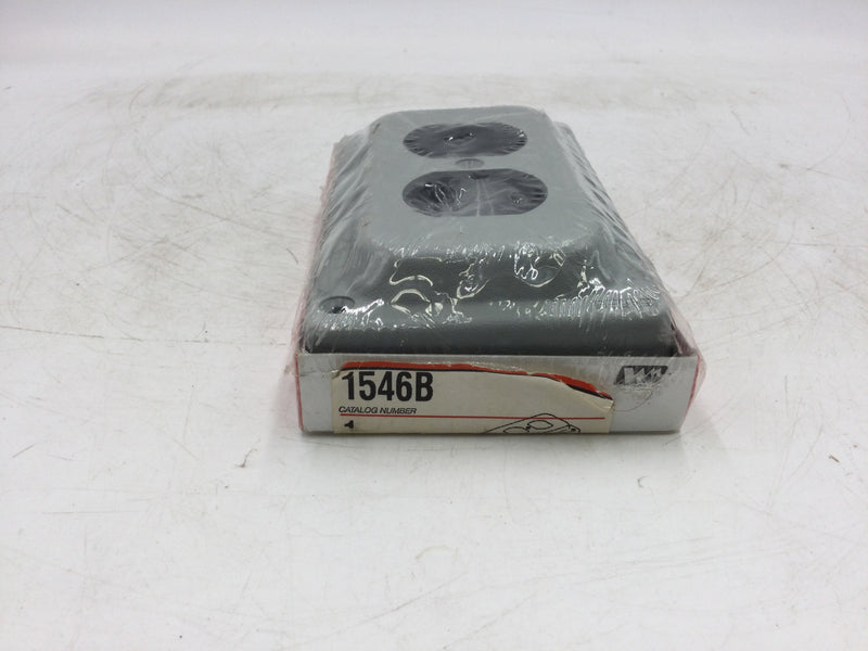 Wiremold 1546B Duplex Receptacle Box Outlet Cover Grey