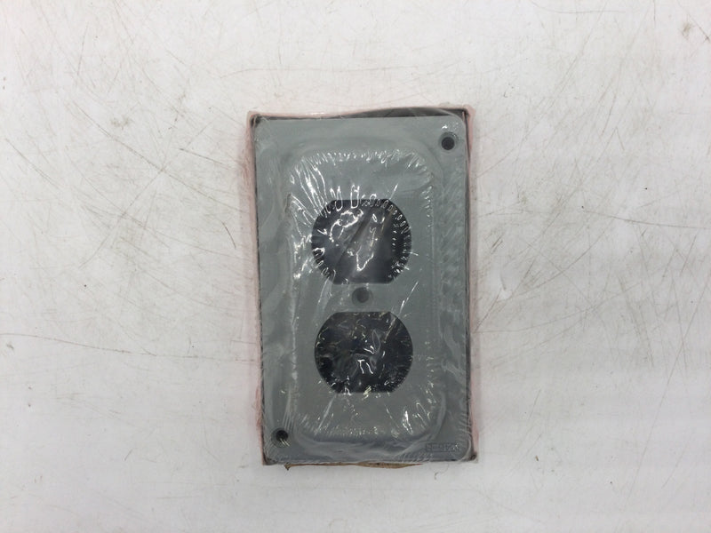 Wiremold 1546B Duplex Receptacle Box Outlet Cover Grey