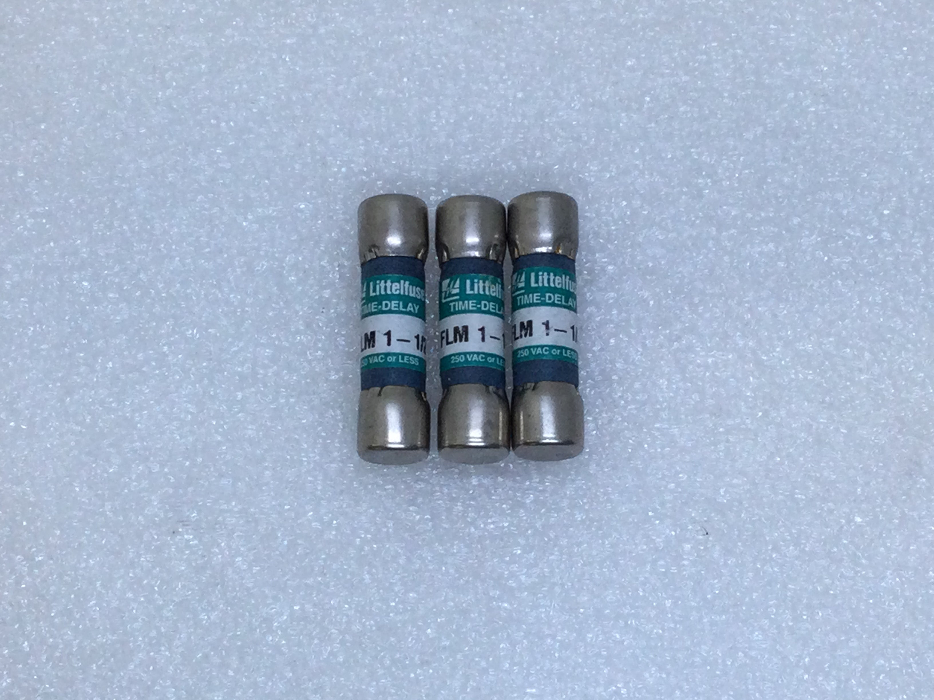 Littelfuse FLM-1-1/2 1.5 Amp 250V or Less Time Delay Fuse - Lot of 3