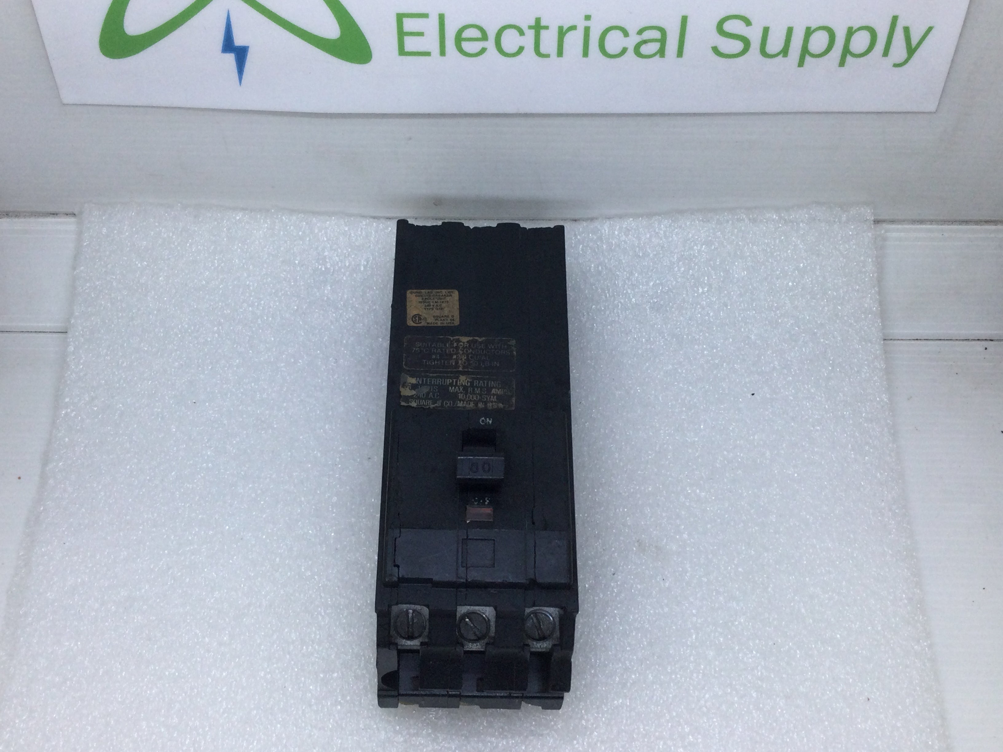 Square D Q1B380 3 Pole 80 Amp 240VAC 10kAIC Type Q1B Circuit Breaker