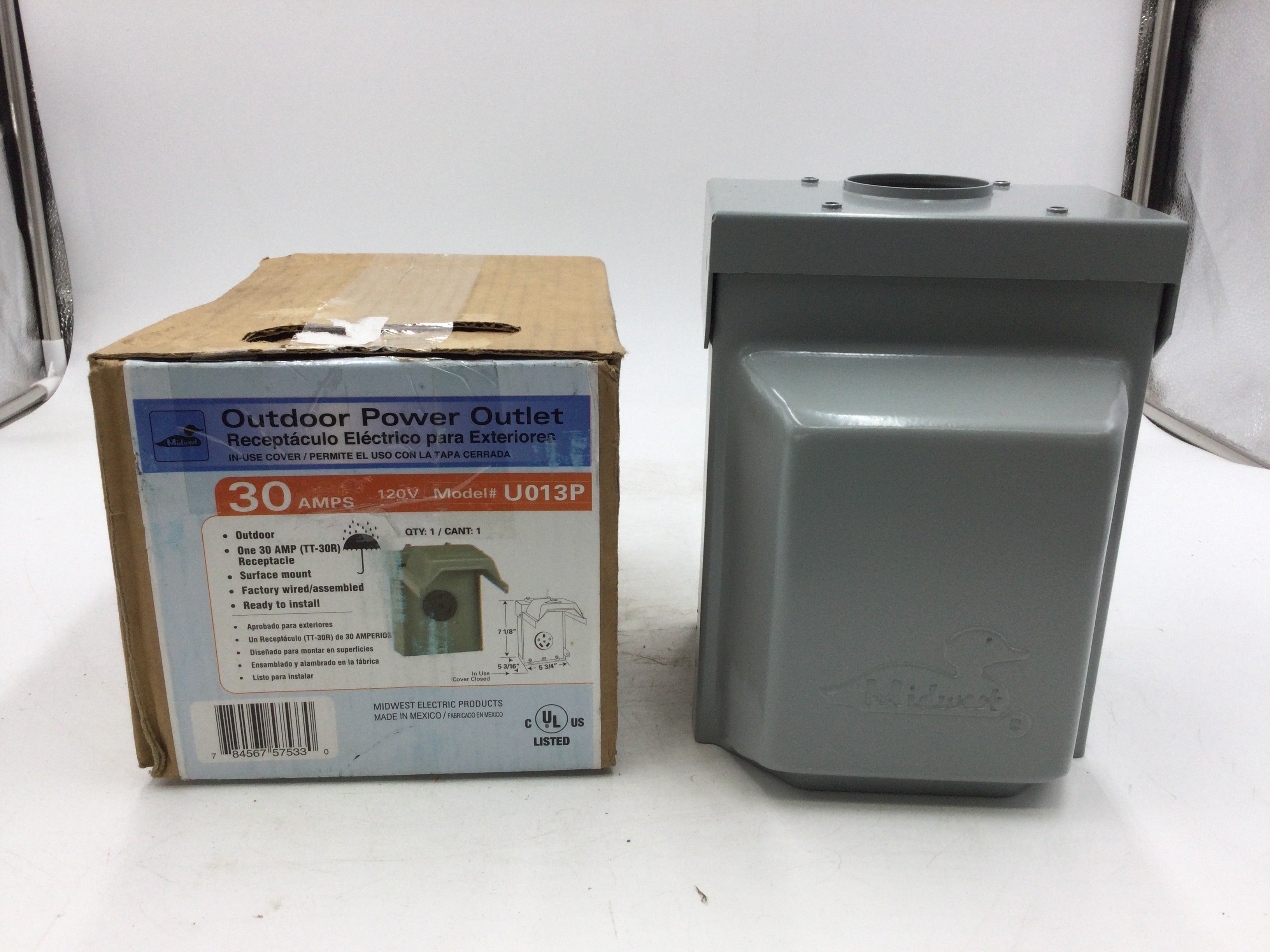Midwest U013P 30 Amp 120V Receptacle Outdoor Power Outlet