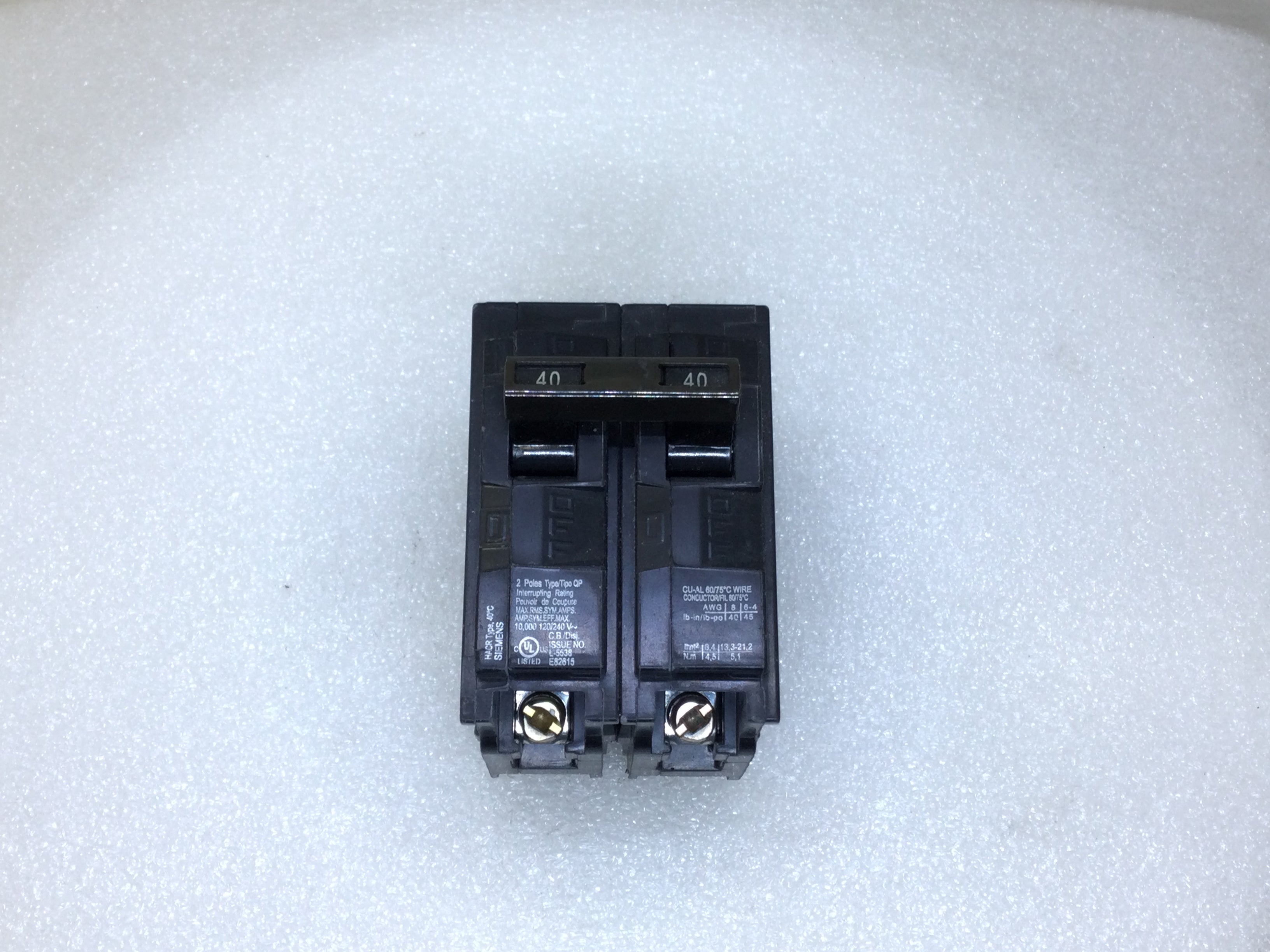 Siemens/ITE/Gould Q240 40 Amp 2 Pole 120/240V Circuit Breaker - Cosmet