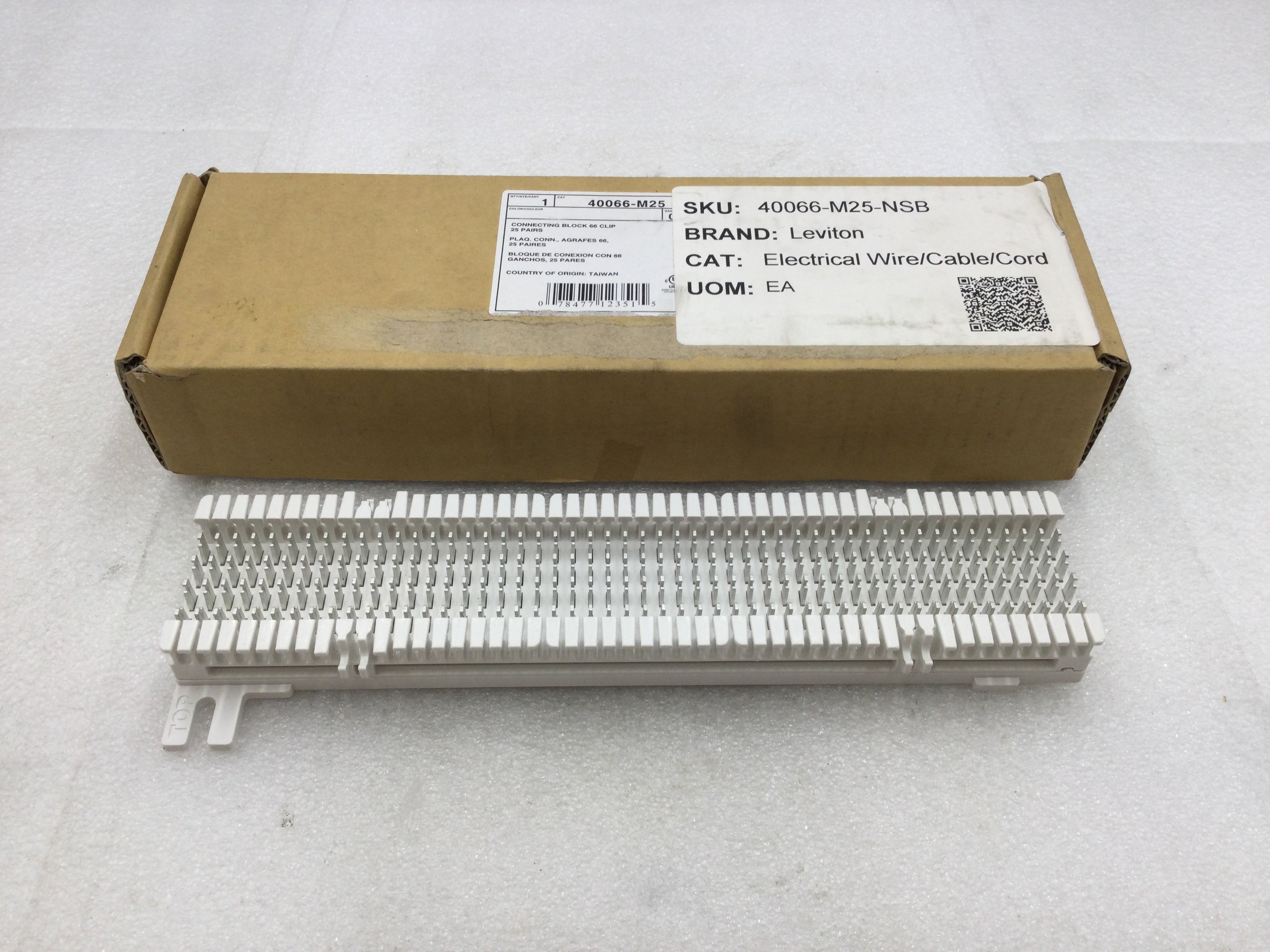 Leviton 40066-M25 25 Pair 66 Clip M Block Cat 5 Telephone Network Conn