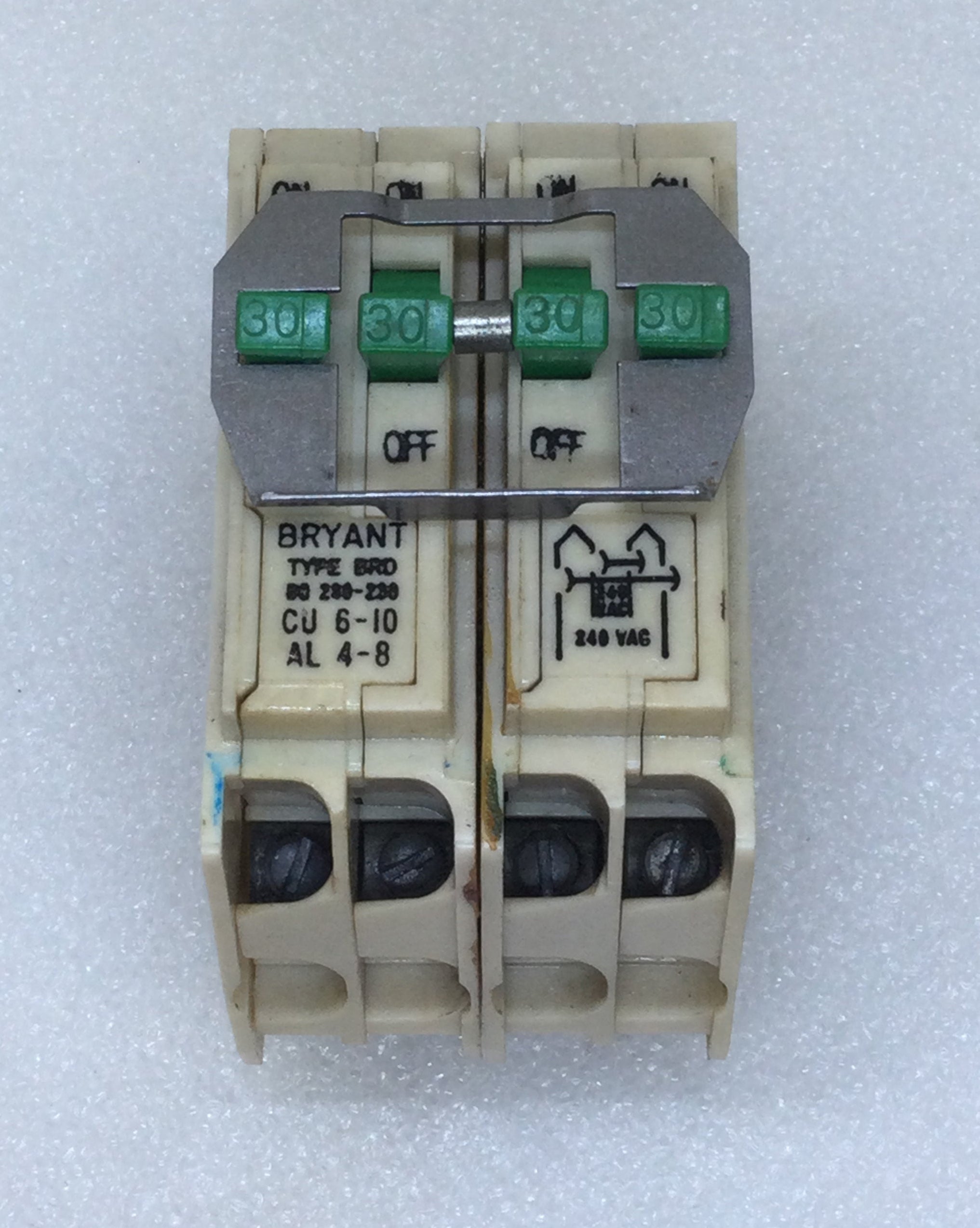 Bryant BQ230230 30 Amp 2 Pole 120/240V Quad Type BRD Circuit Breaker