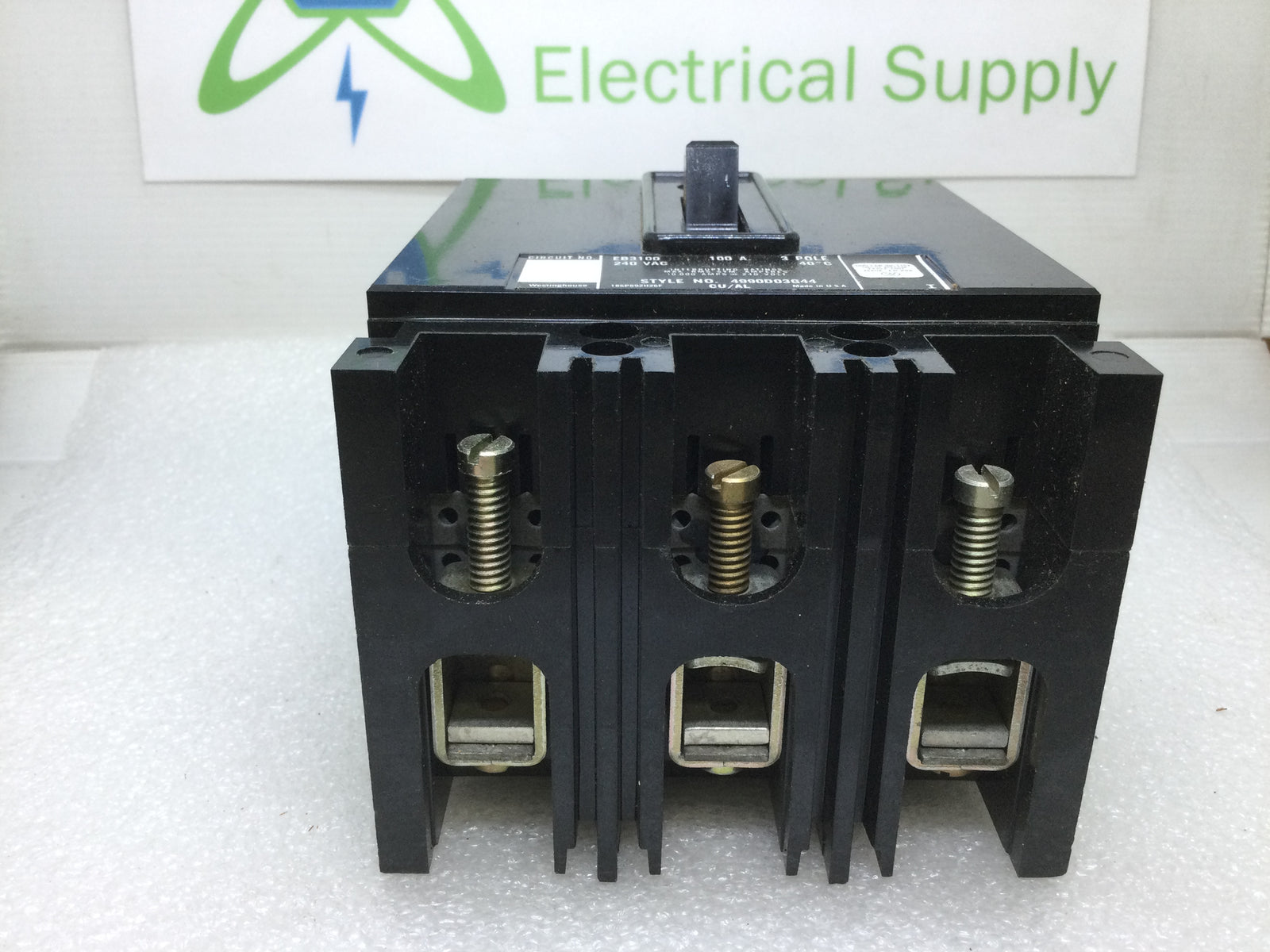 Westinghouse EB3100 100 Amp 240 Volt 3 Pole AB Deion Type EB Circuit B