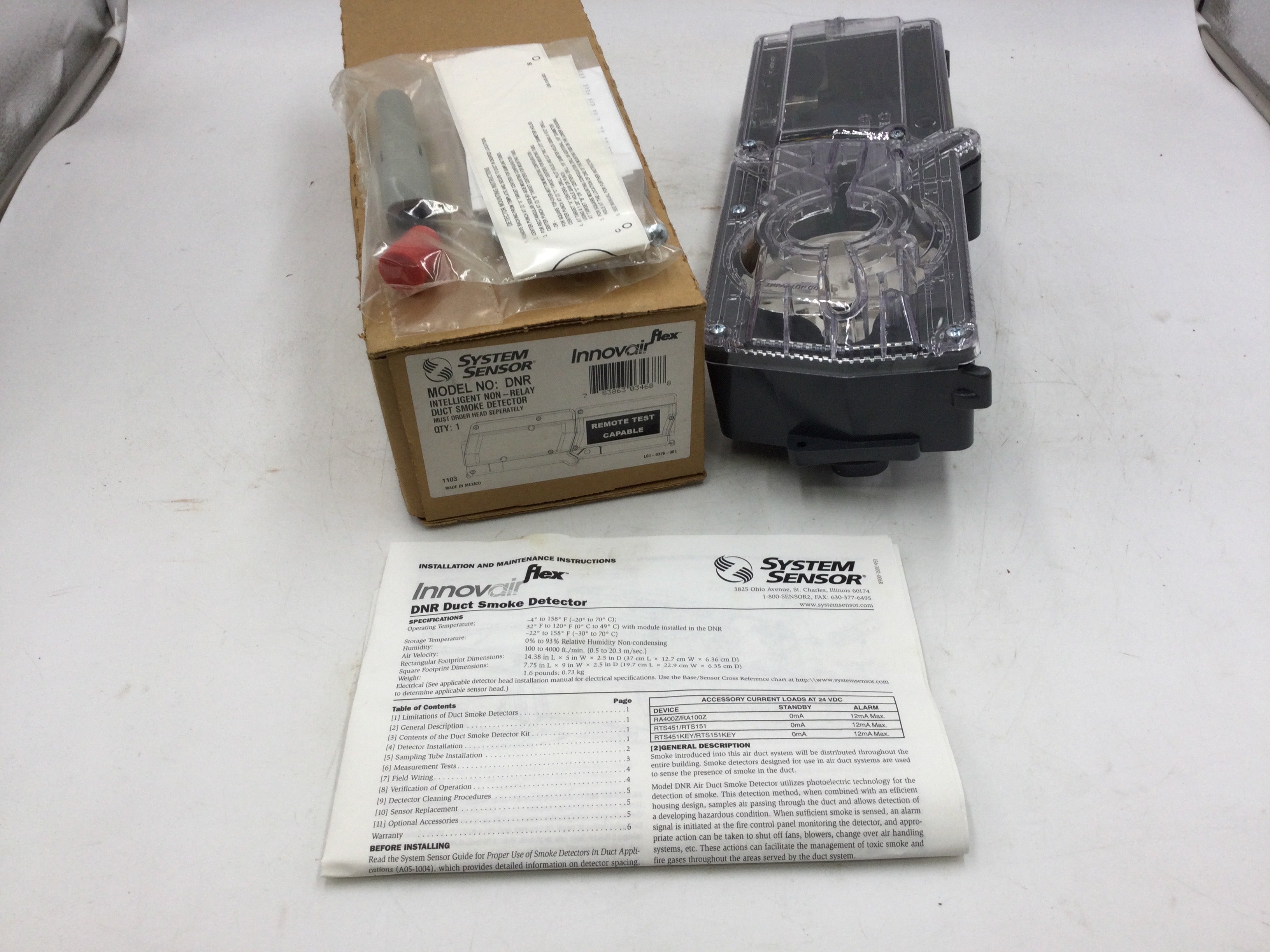 System Sensor/Innovair Flex DNR Intelligent Non-Relay Duct Smoke Detec