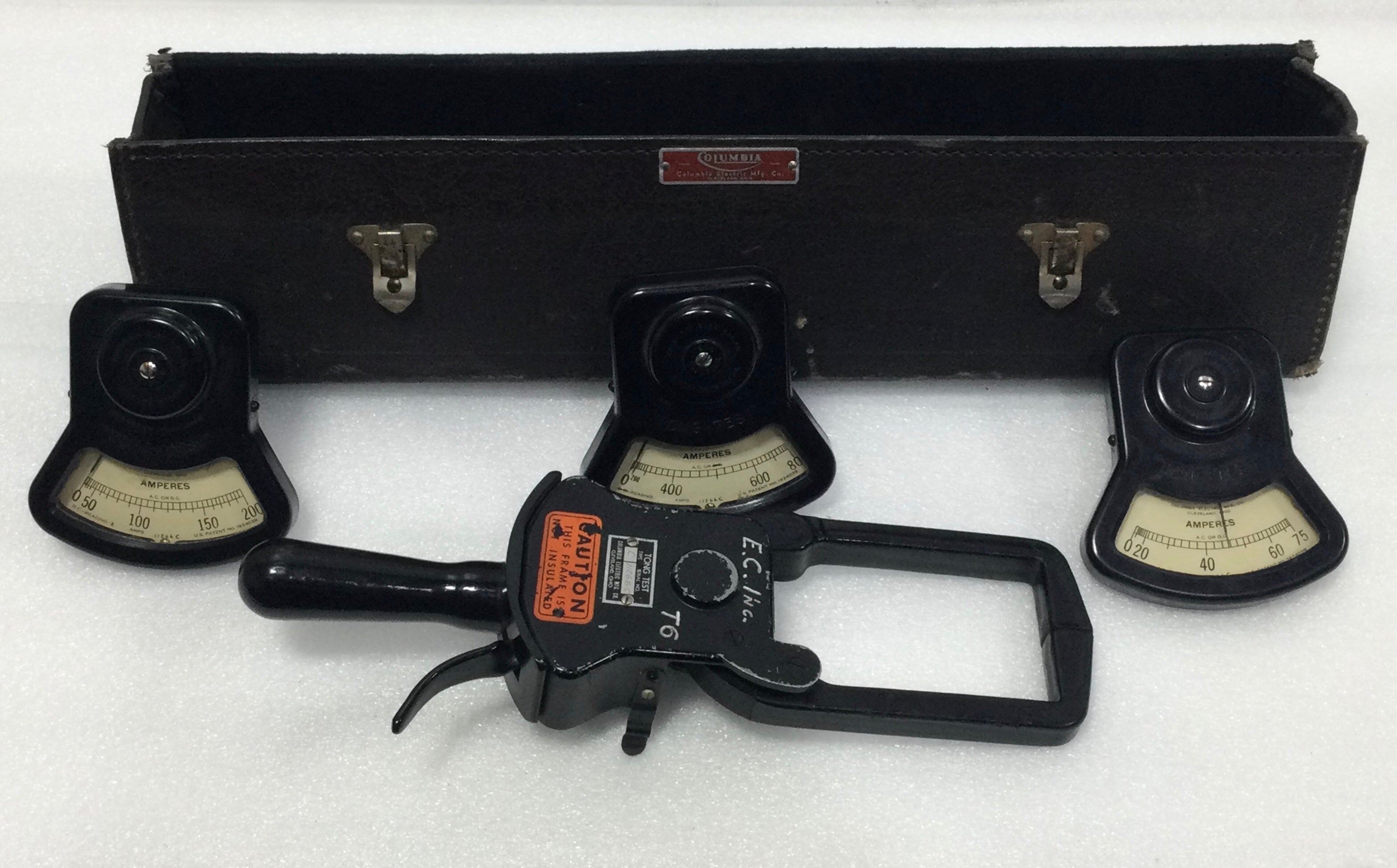 Columbia Elect. Tong Test Amp Meter 0-75/200/800 Amps Type C 20 1/8" x