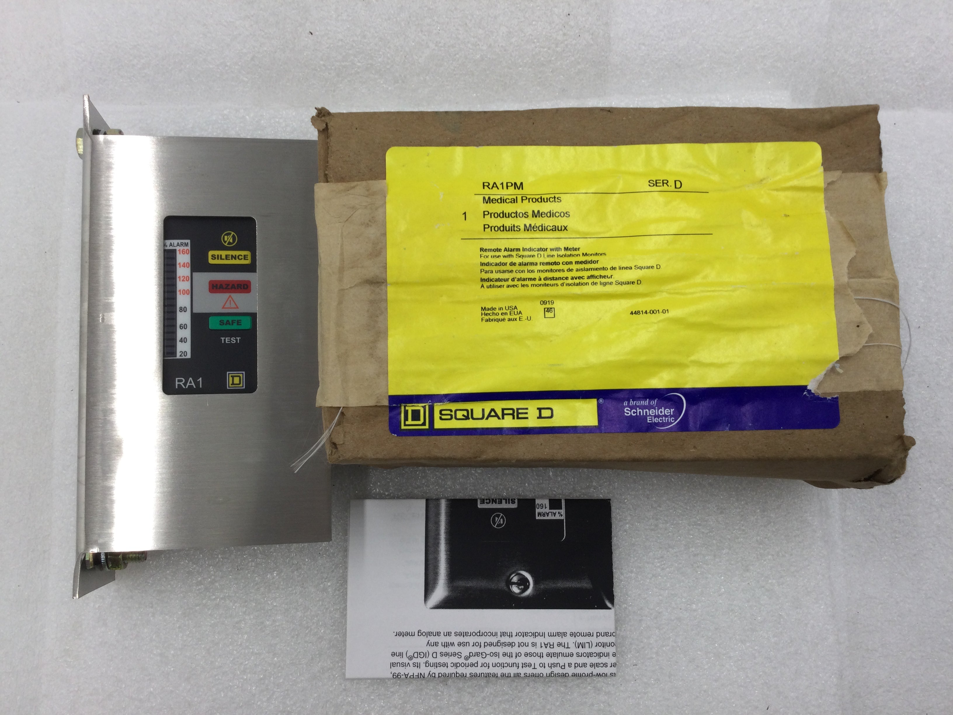 Square D RA1PM Series D Remote Alarm Indicator With Panel Mount Bracke