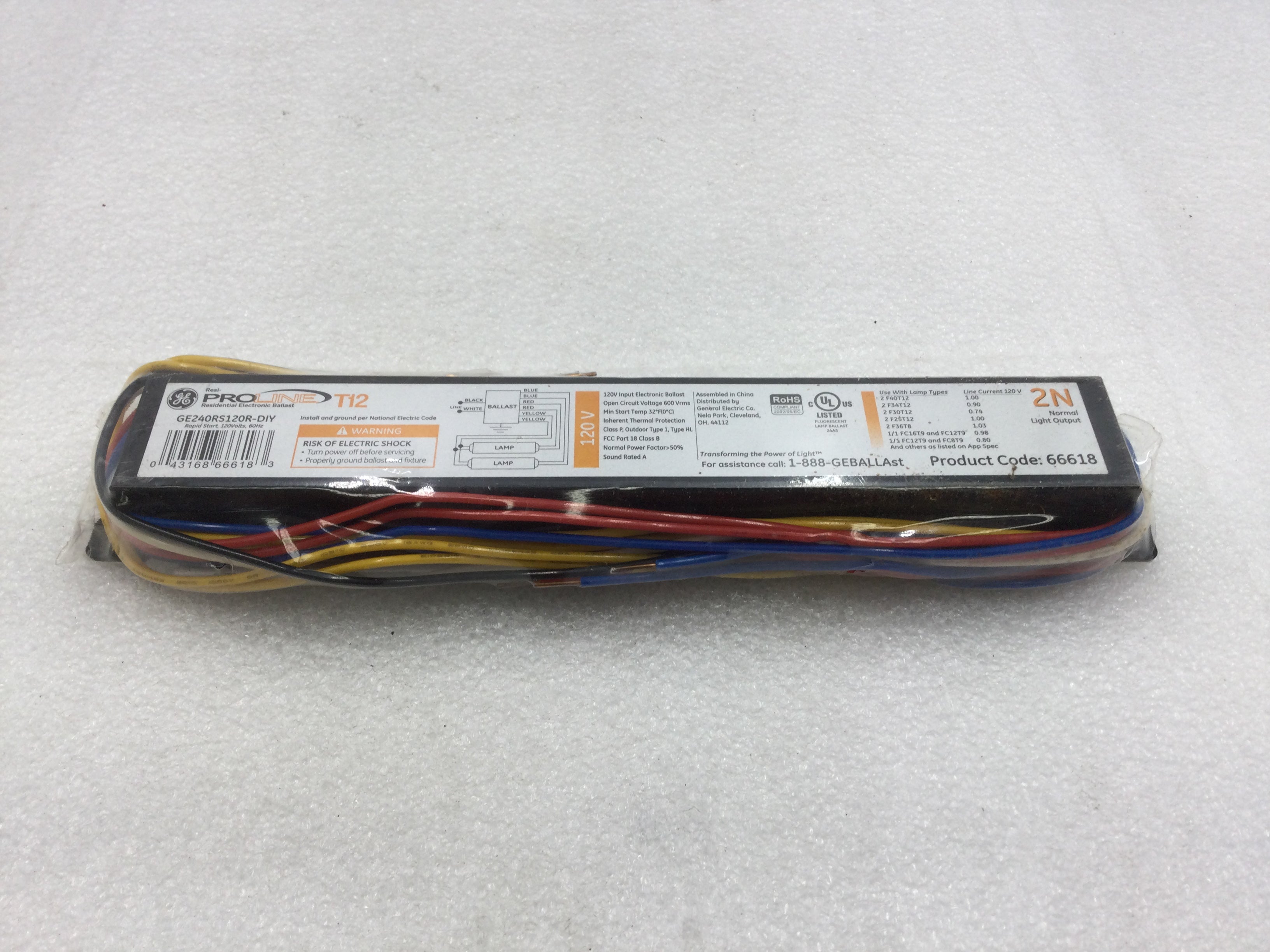 GE General Electric GE240RS120R-DIY Proline T12 Rapid Start Ballast 12