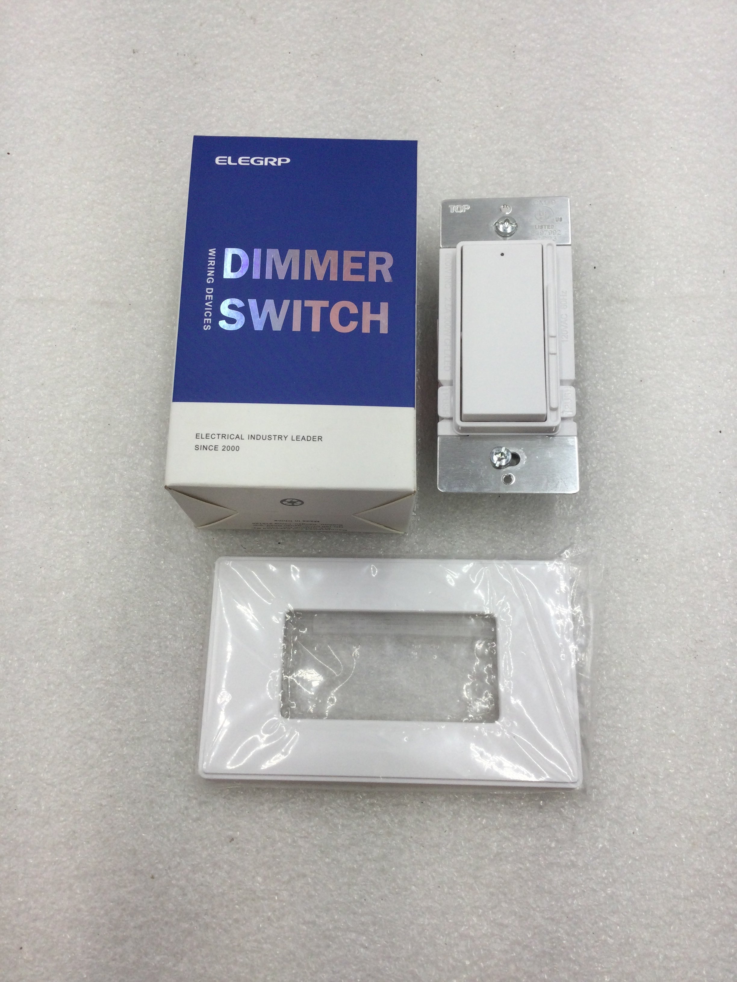 ELEGRP DM19-WH Toggle Dimmer Switch for Dimmable LED, CFL & Incandesce