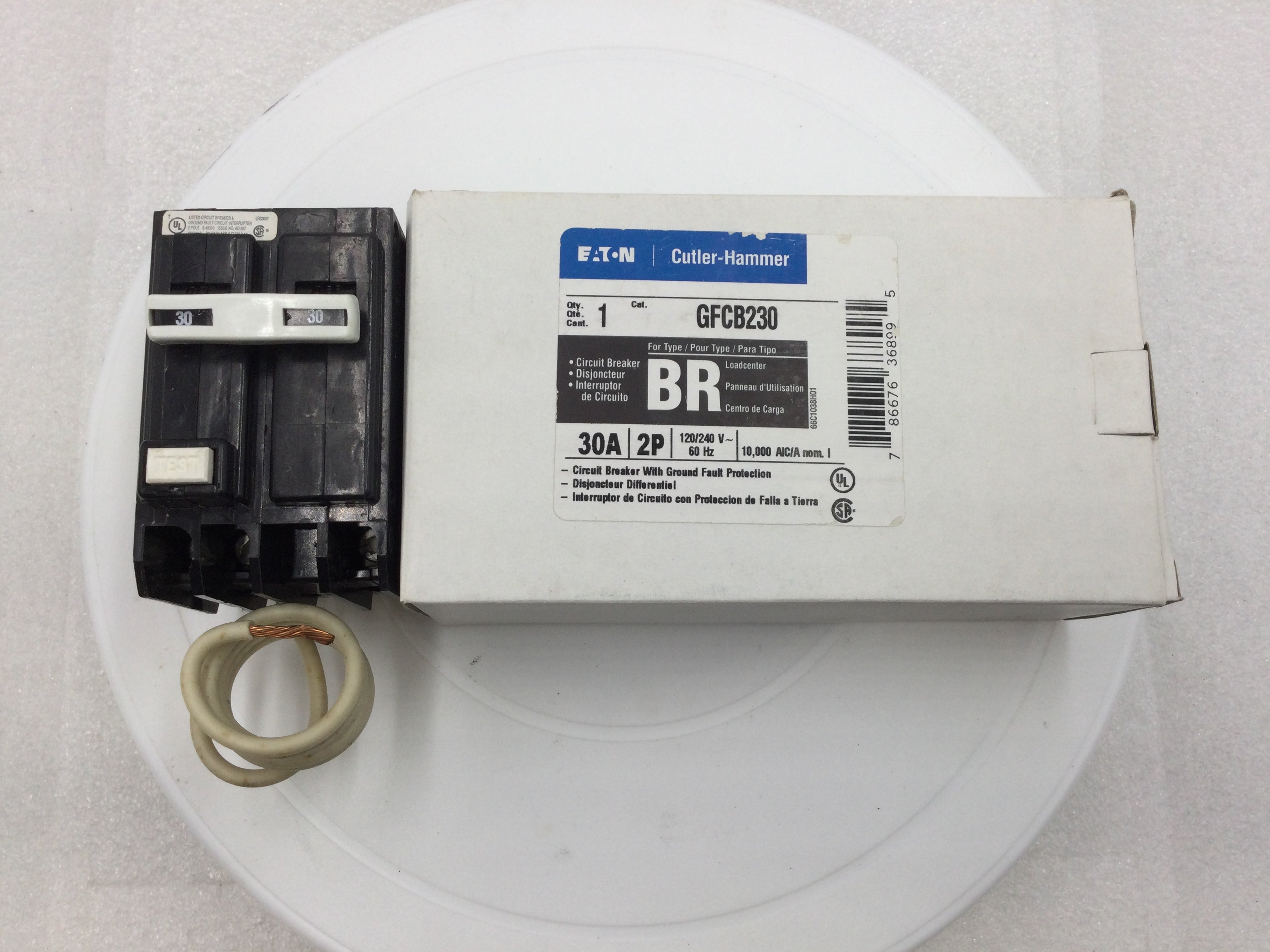 Eaton Cutler Hammer GFCB230 Type BR 2 Pole 30 Amp Ground Fault Circuit