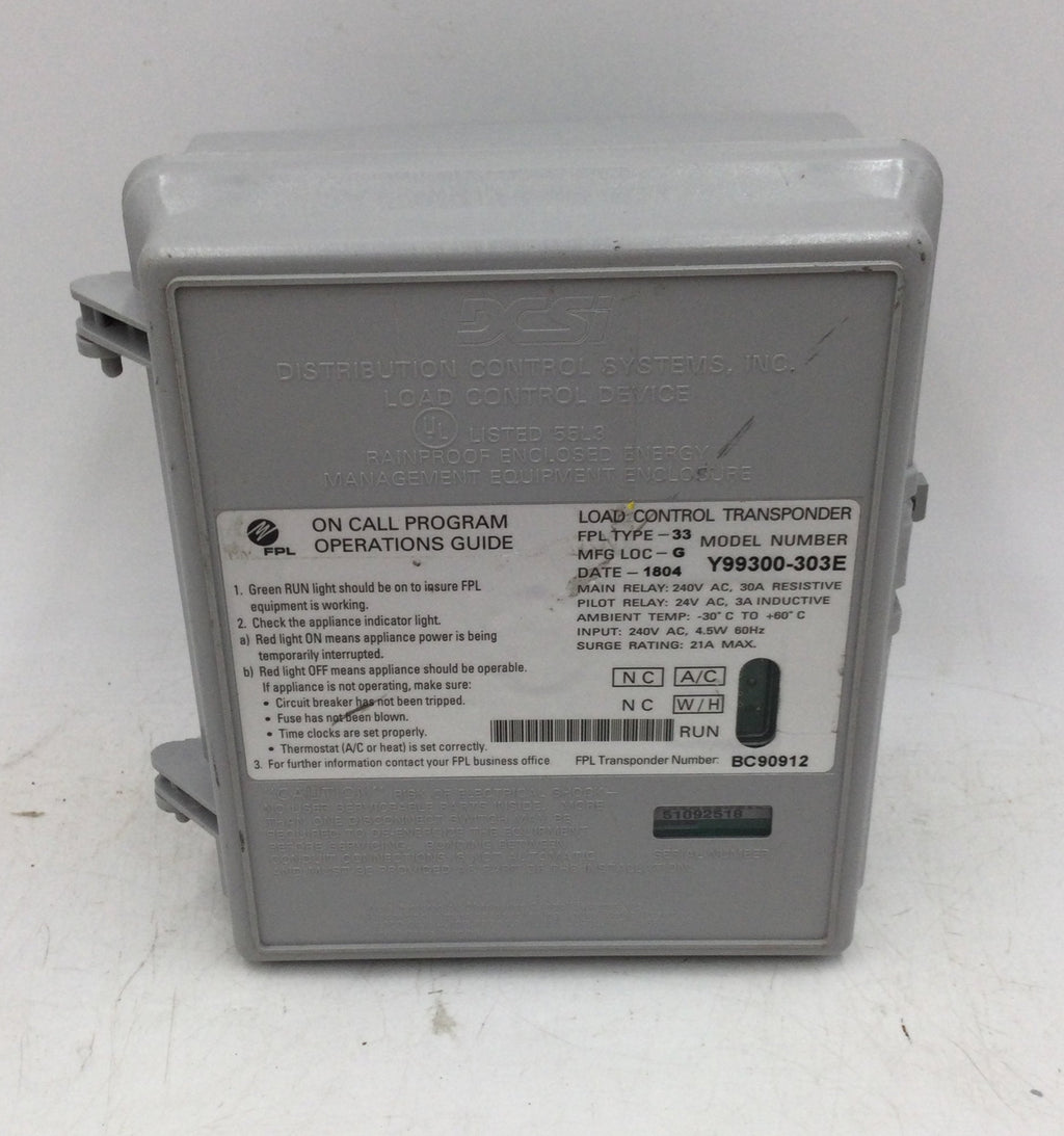 DCSI Y99300-303E Load Control Transponder 240 VAC 30 Amps FPL Type 33