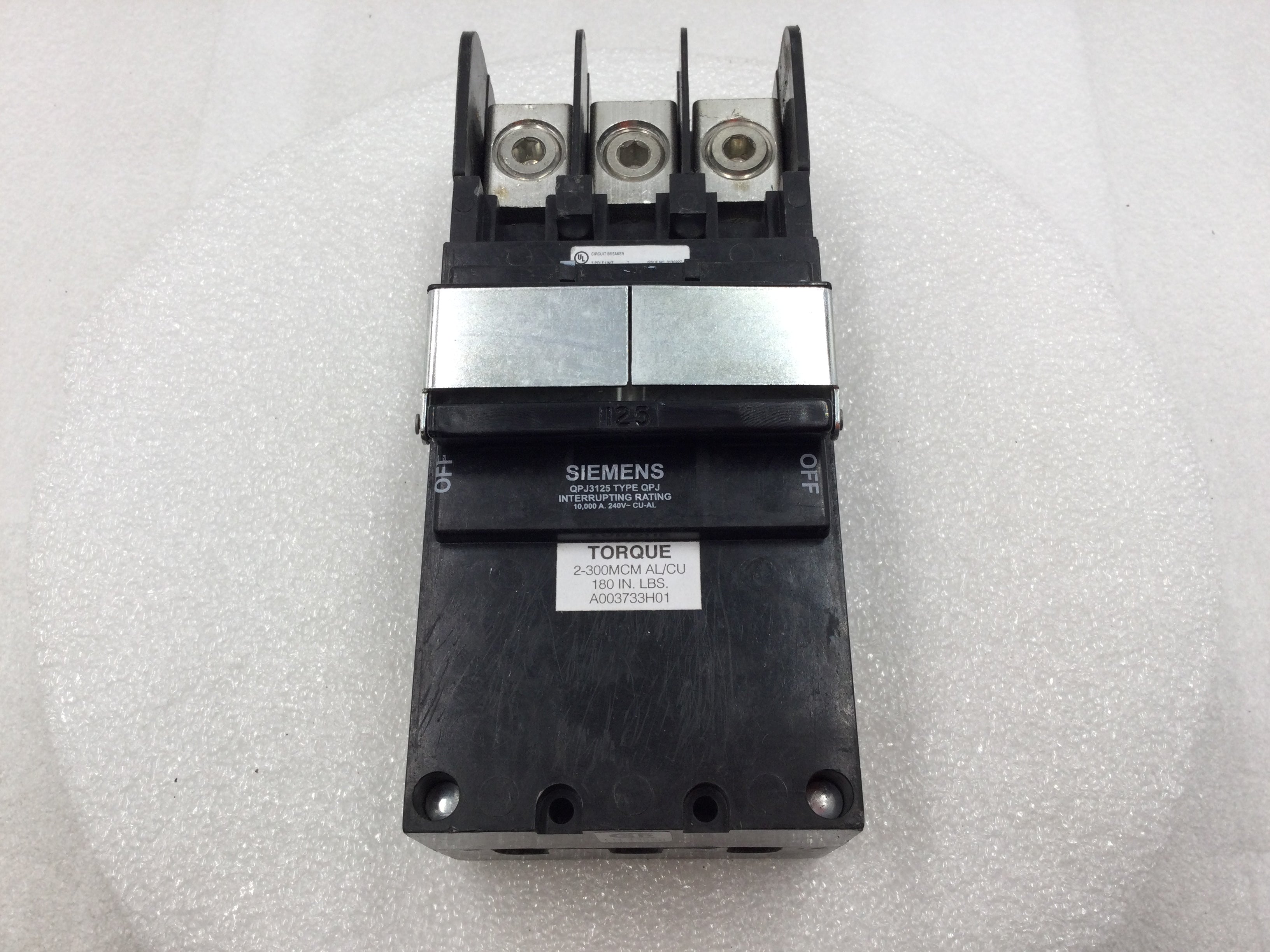 Siemens QPJ3125 125 Amp 3 Pole 240V Bolt On Circuit Breaker