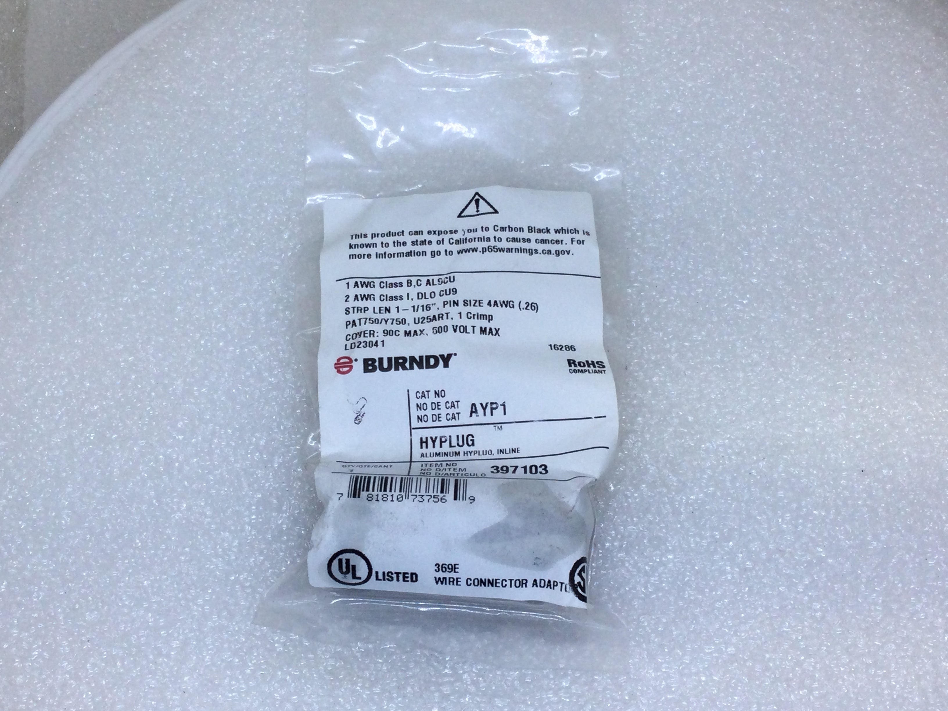 Burndy AYP1 Compression Pin Adapter