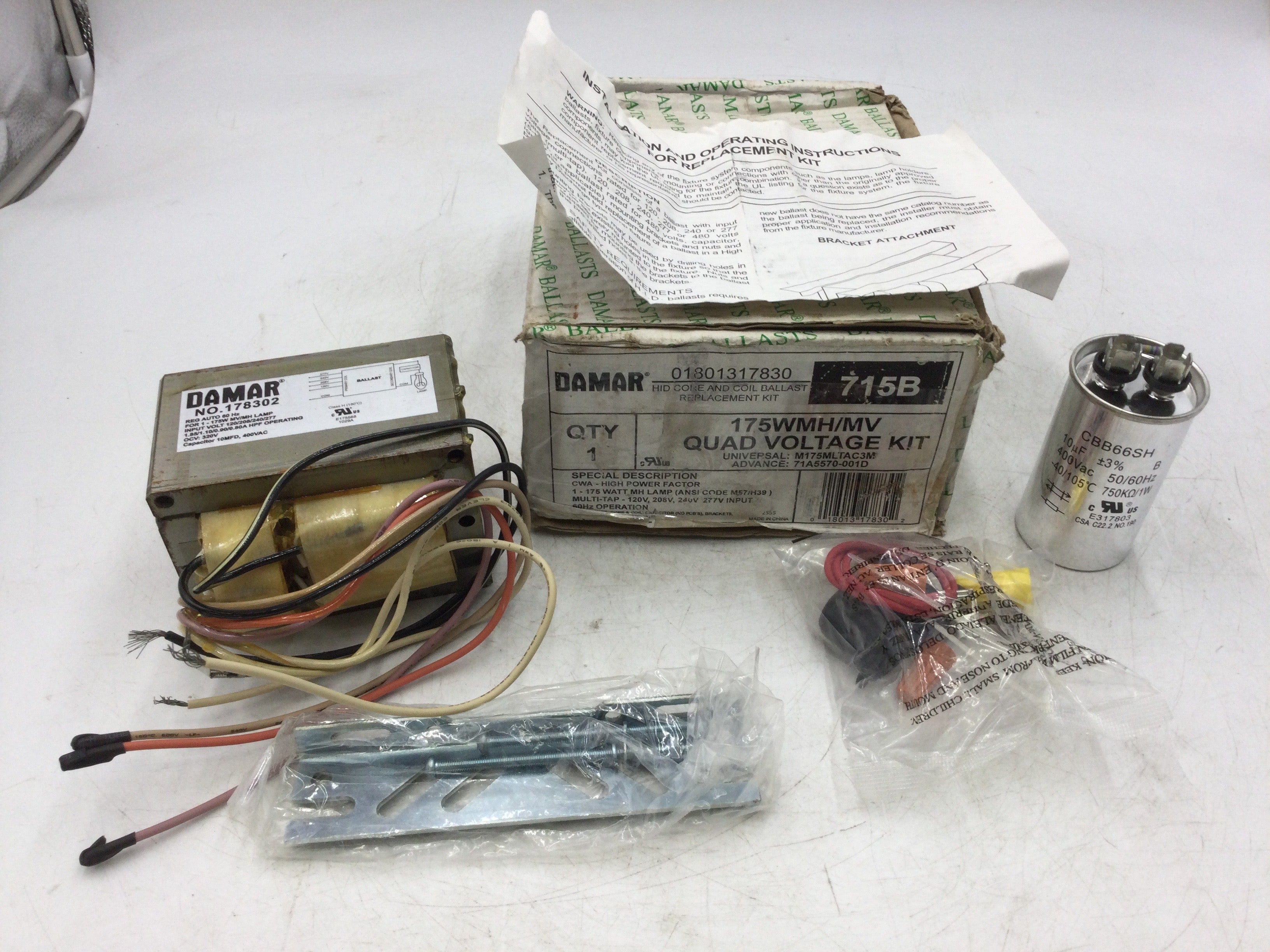 DAMAR 715B HID Core and Coil Ballast Replacement Kit 175WMH/MV Quad Vo