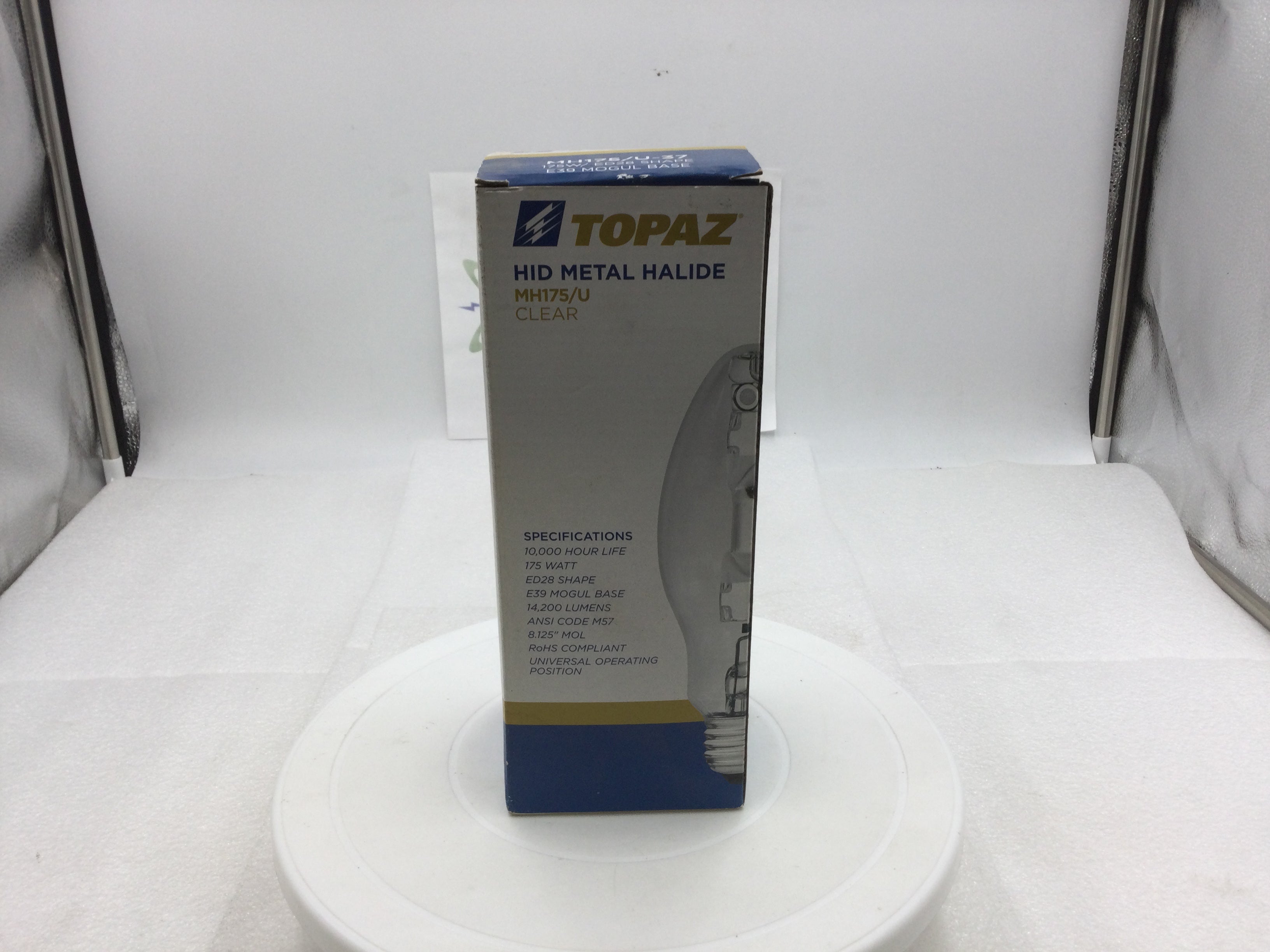 Topaz MH175/U 175 Watt ED28 Shape E39 Mogul Base HID Metal Halide Lamp