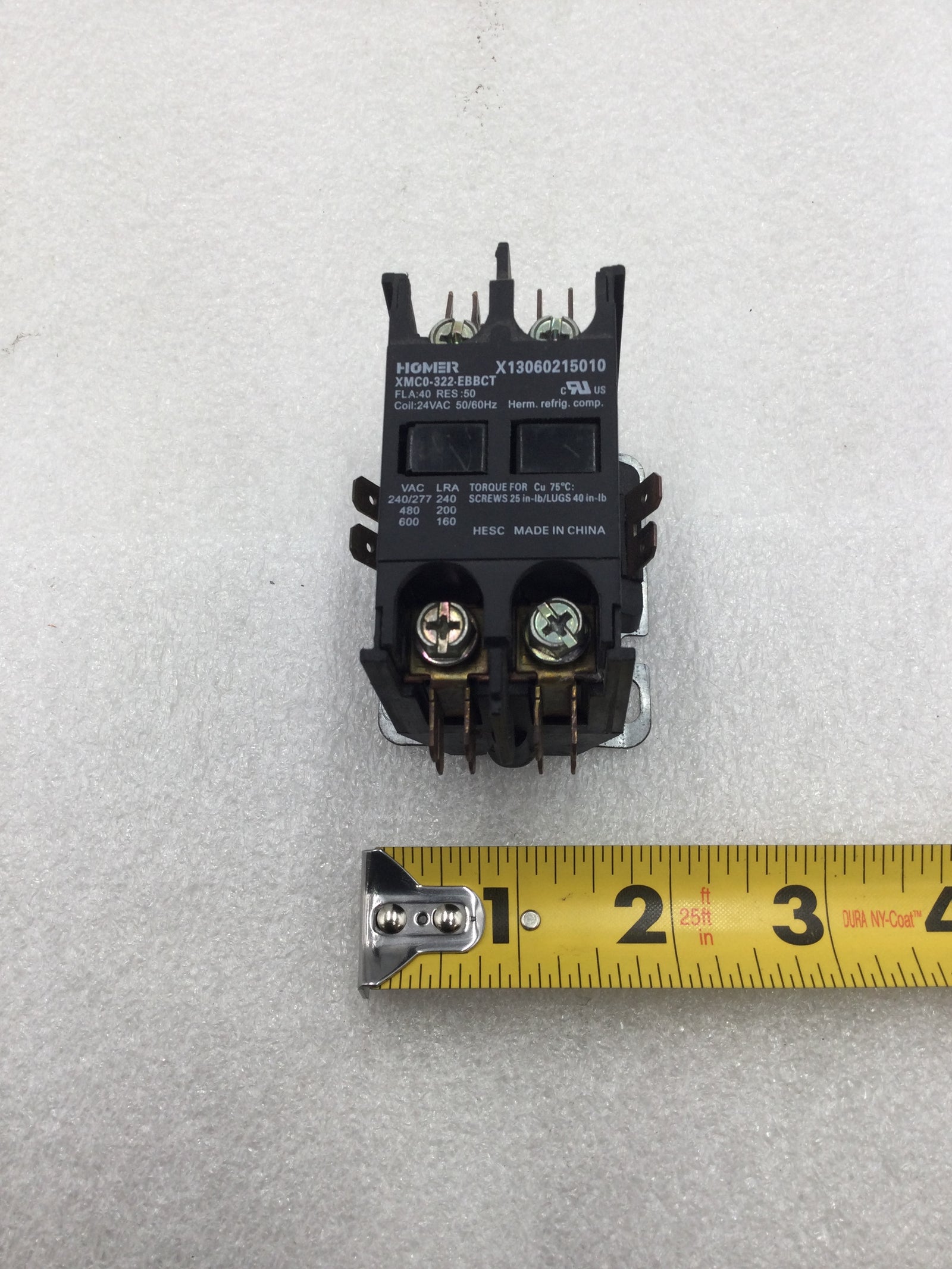 Homer XMC0-322-EBBCT 40 Amp 2 Pole 240-600 VAC Contactor with 24 VAC C