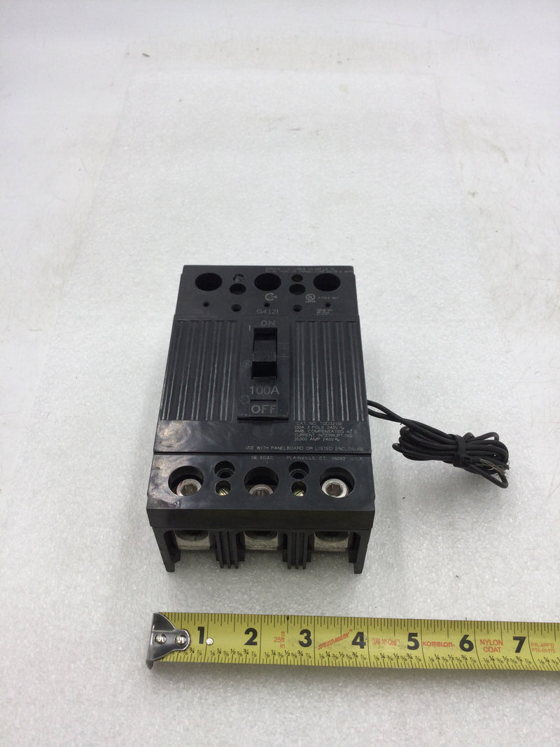 GE General Electric TQD32100 3 Pole 100 Amp 240VAC w/TQSTA1 120V to 24