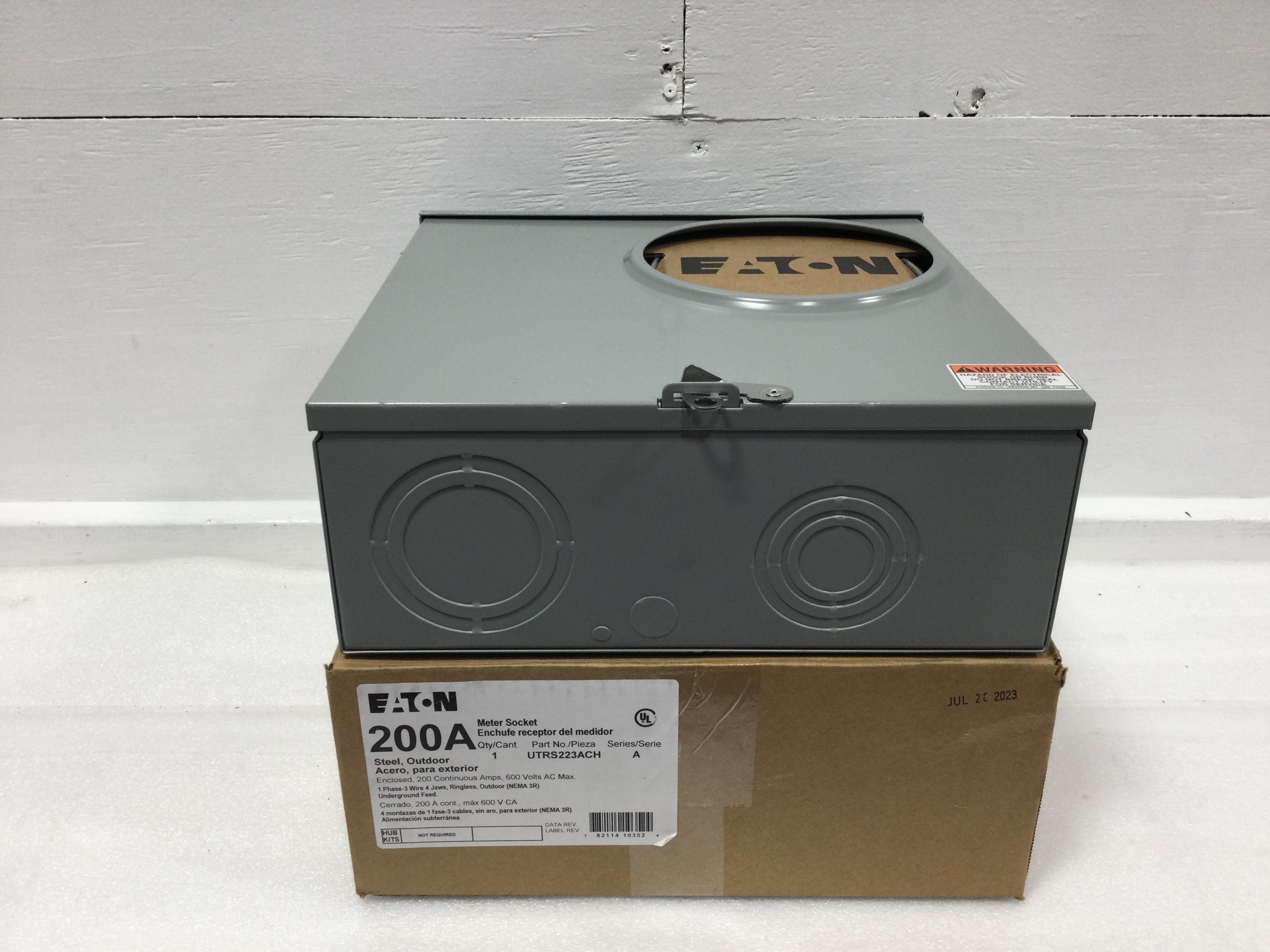 Eaton UTRS223ACH 200 Amp 600 VAC 1 Phase 3 Wire 4 Jaws Nema 3R Ringles