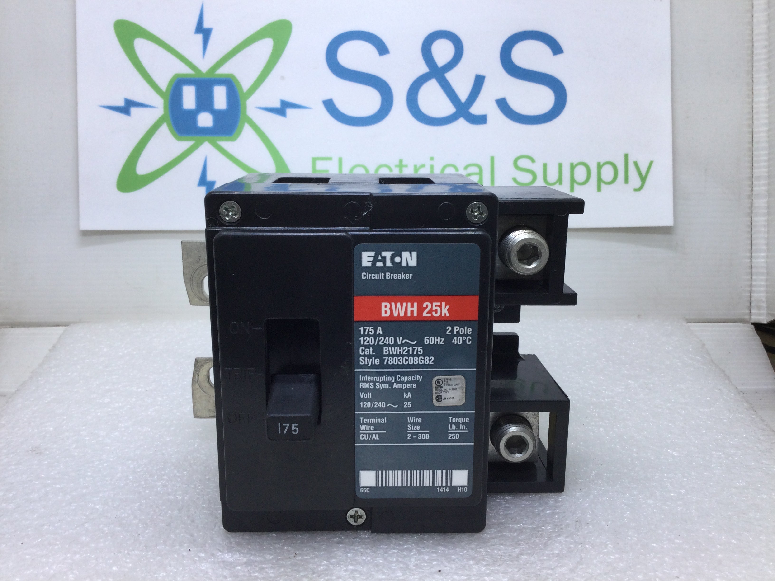 Eaton Cutler Hammer BWH2175 2 Pole 175 Amp 120/240v Circuit Breaker Re