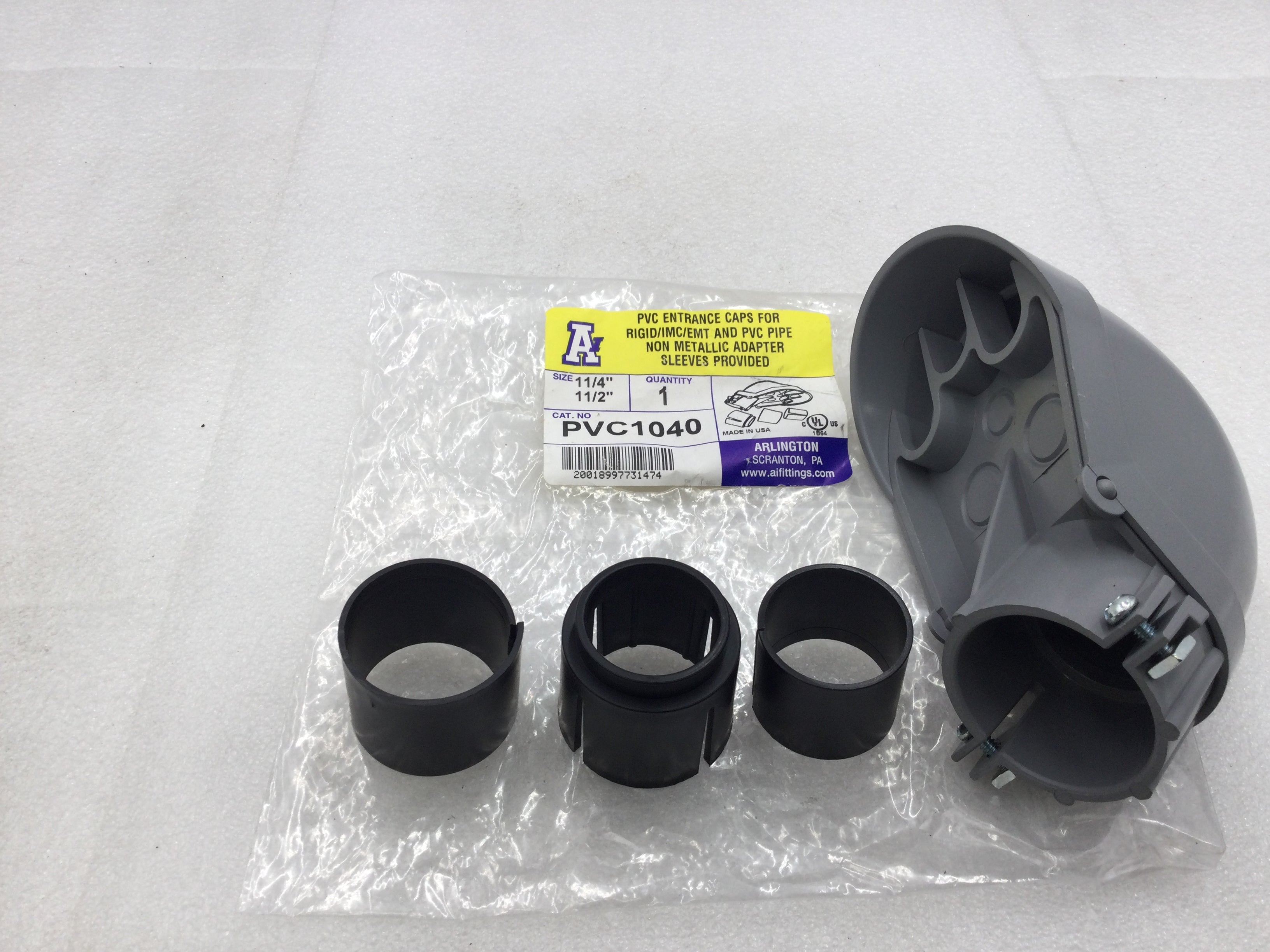 Arlington PVC1040 PVC Service Entrance Cap 3 Hole for Mast Sizes 1-1/4