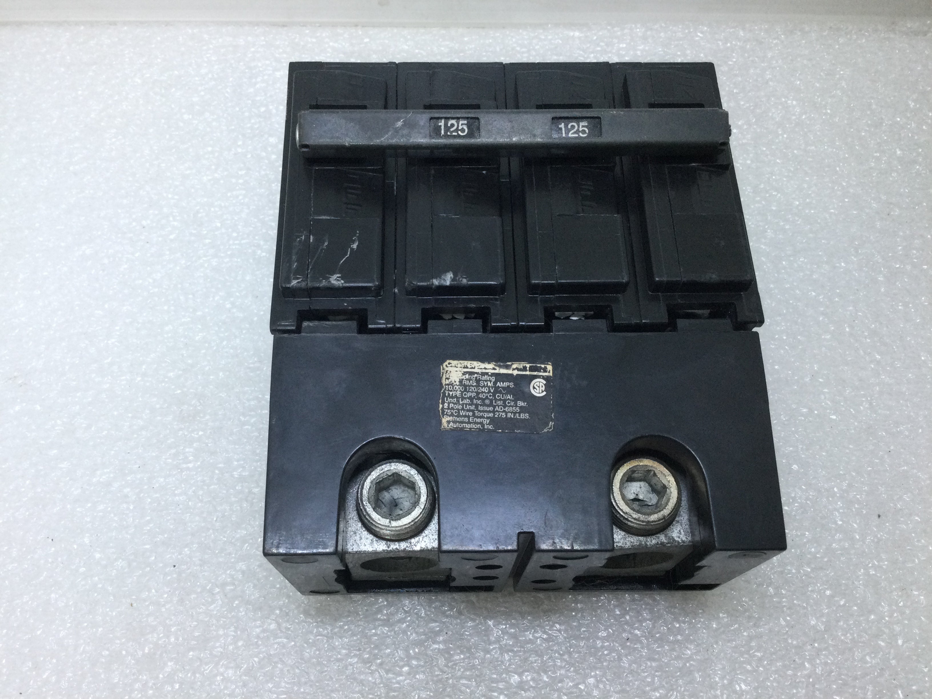 Siemens Q2125B 125 Amp 2 Pole 120/240V Type QPP Circuit Breaker
