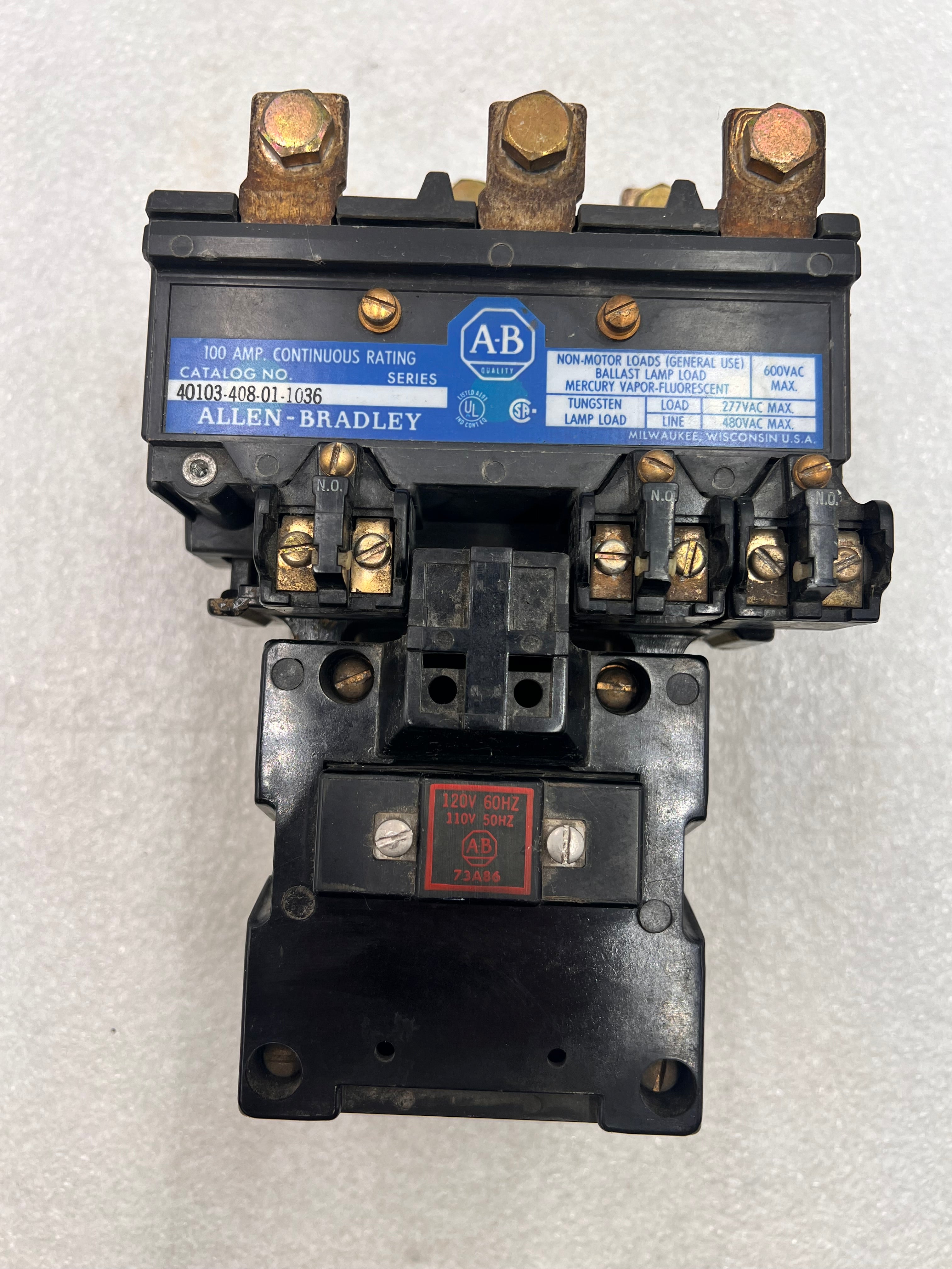 Allen-Bradley 100A 3-Phase 40103-408-01-1036 Lighting Contactor 600Vac