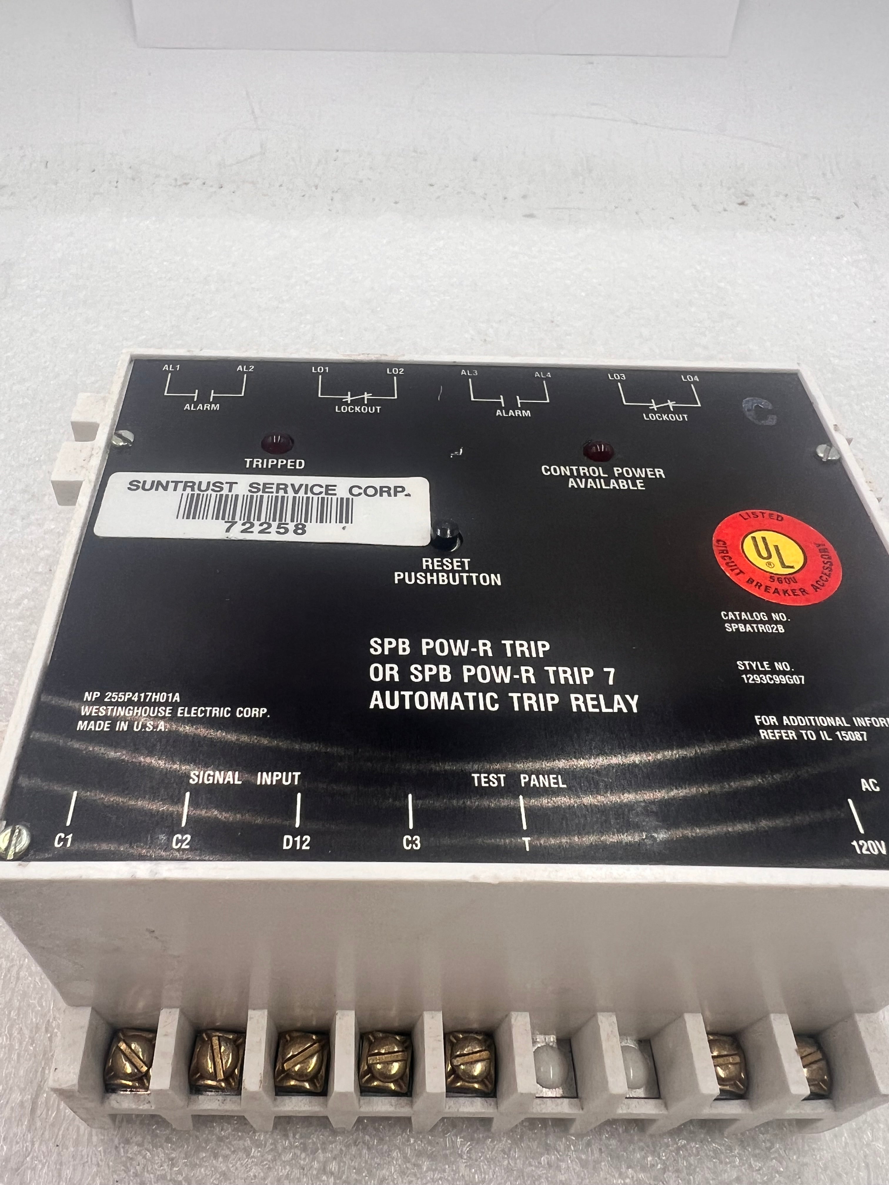 Westinghouse SPB POW-R Trip SPB POW-R Trip 7 Automatic Trip Relay SPBA