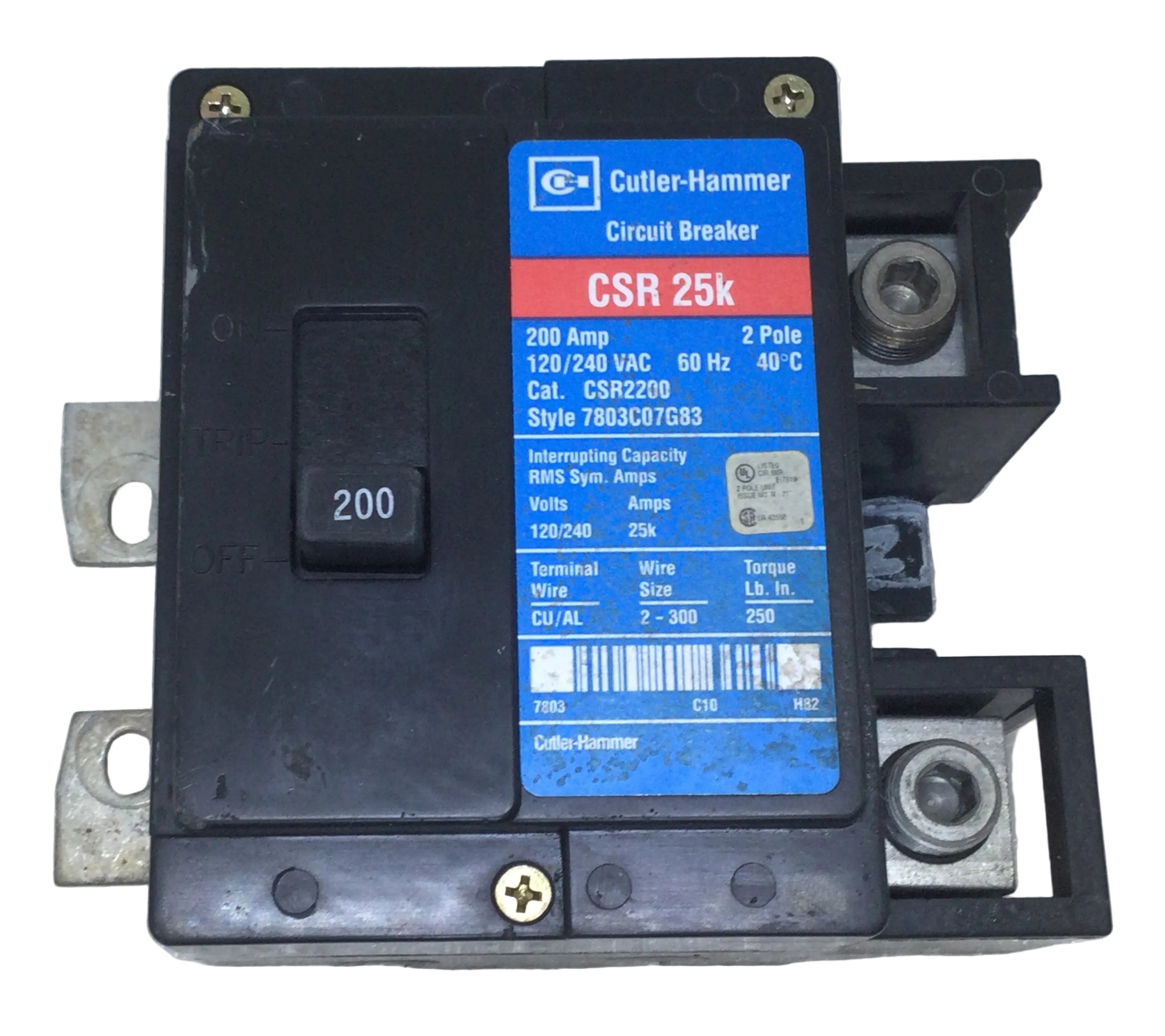 Eaton/Cutler Hammer CSR2200 200 Amp 2 Pole 120/240V Circuit Breaker