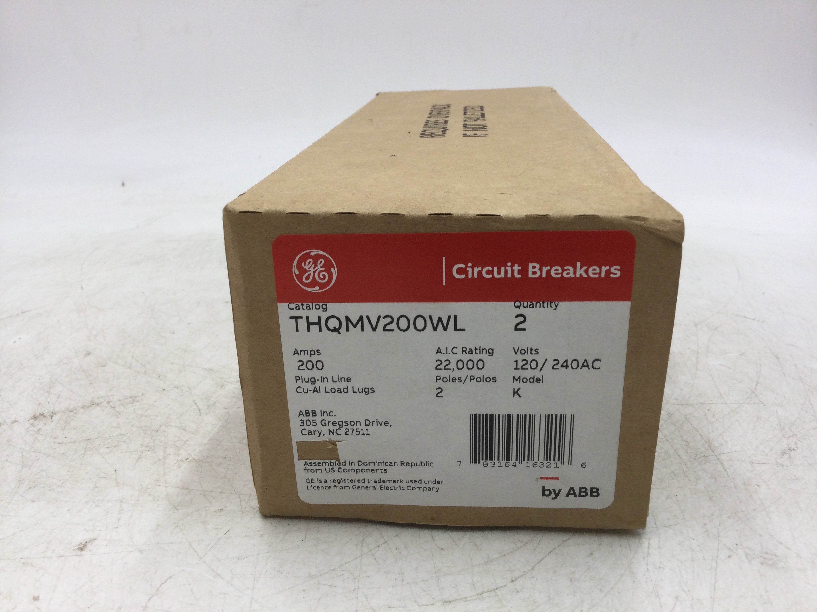 GE THQMV200WL 200 Amp 4 Pole 22KA 120/240V Main Circuit Breaker