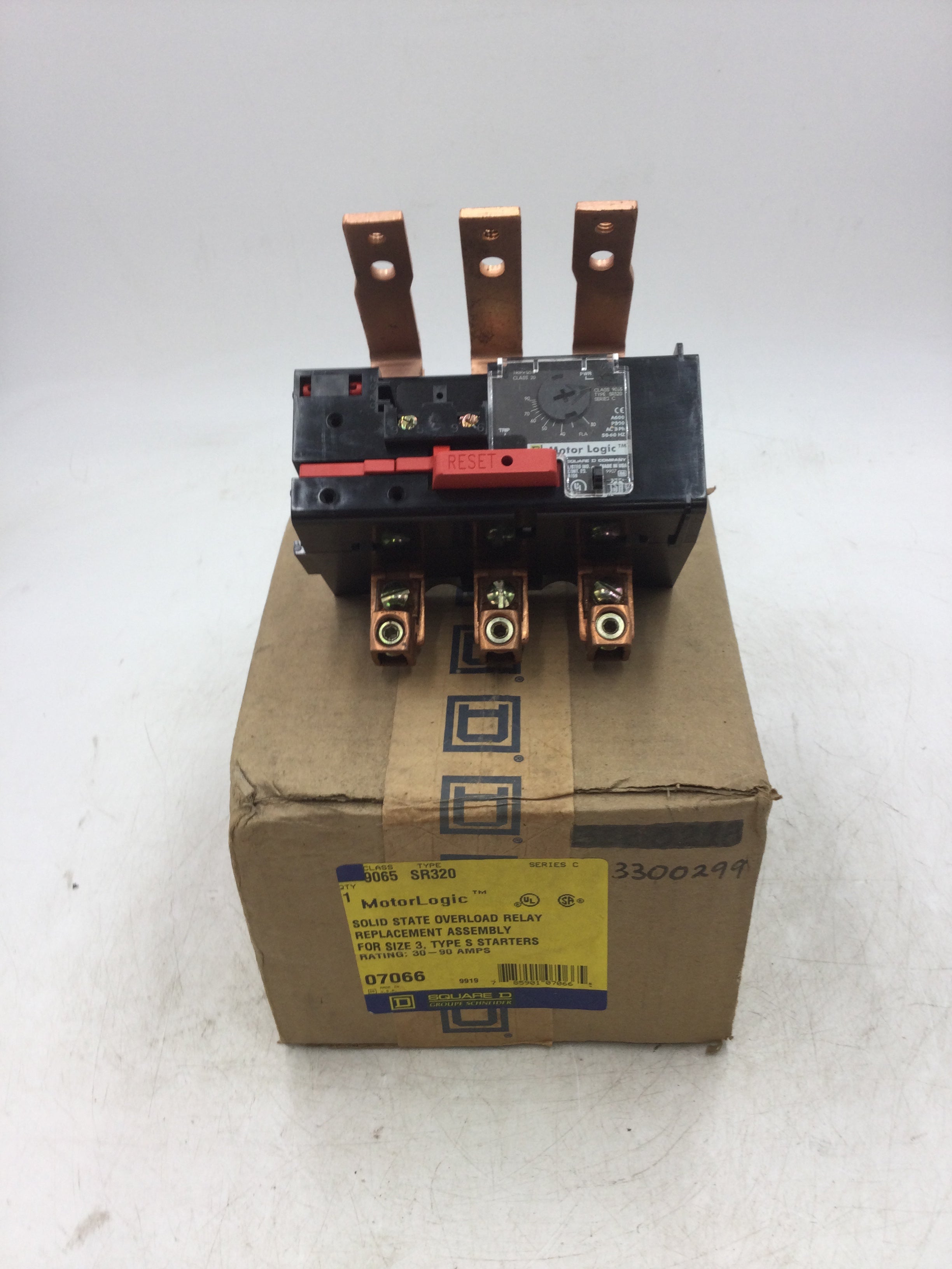 Square D 9065 Type SR320 Motor Logic Overload Relay Module 30-90 Amps