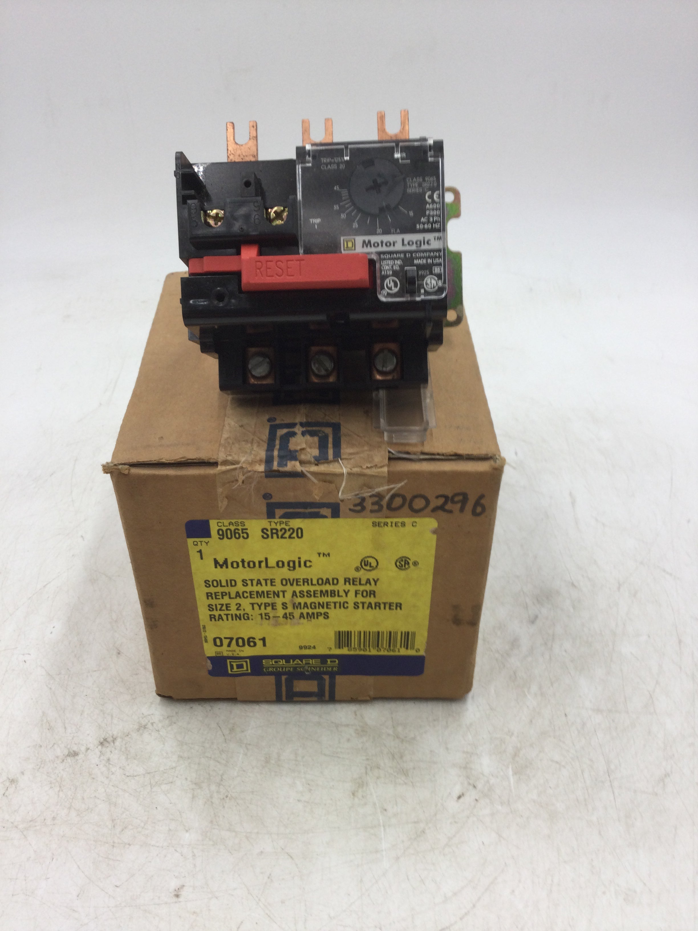 Square D 9065 Type SR220 Motor Logic Overload Relay Module 15-45 Amps