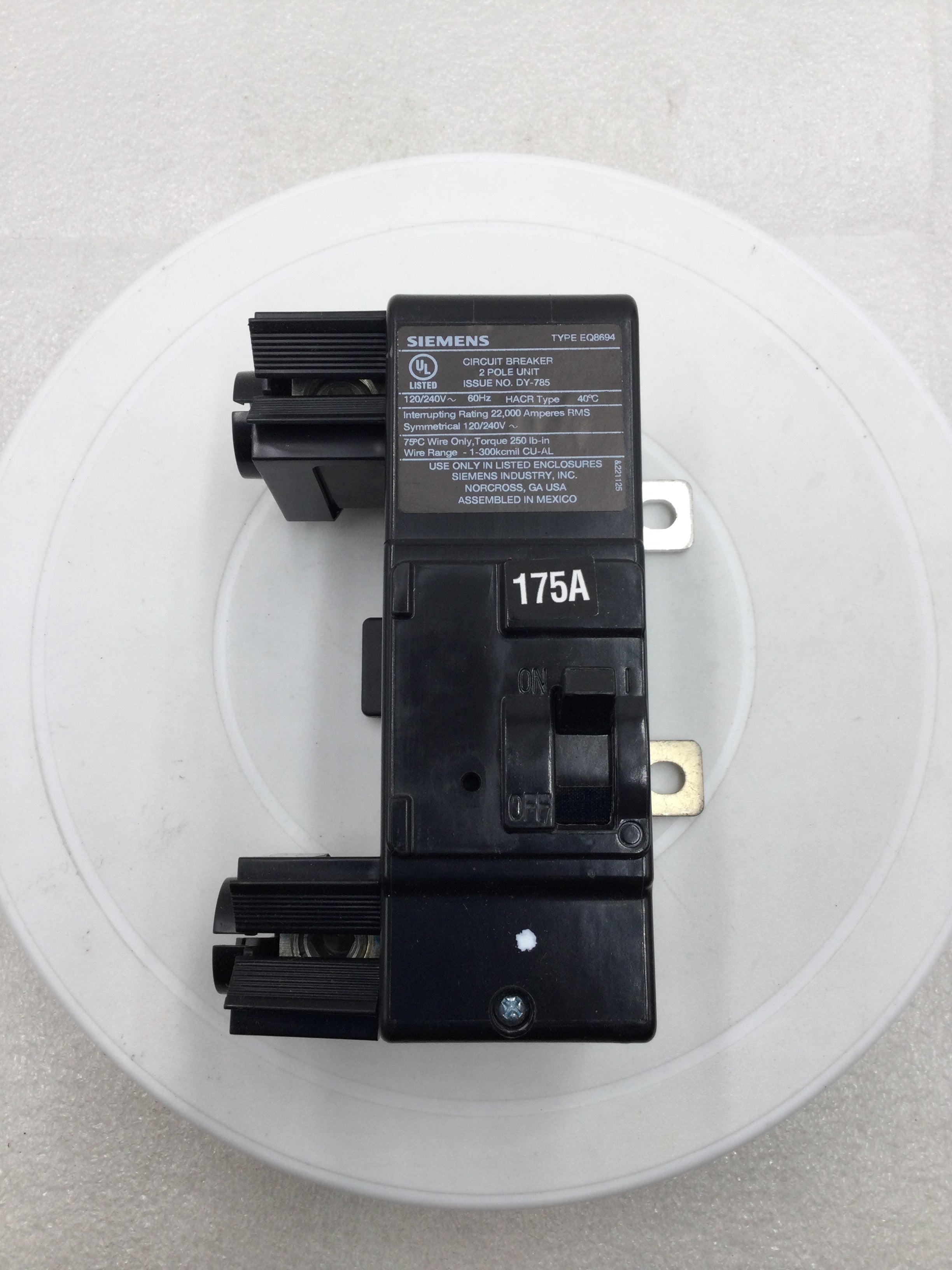 Siemens MBK175A 175 Amp 2 Pole 120/240v 22kAIC Circuit Breaker