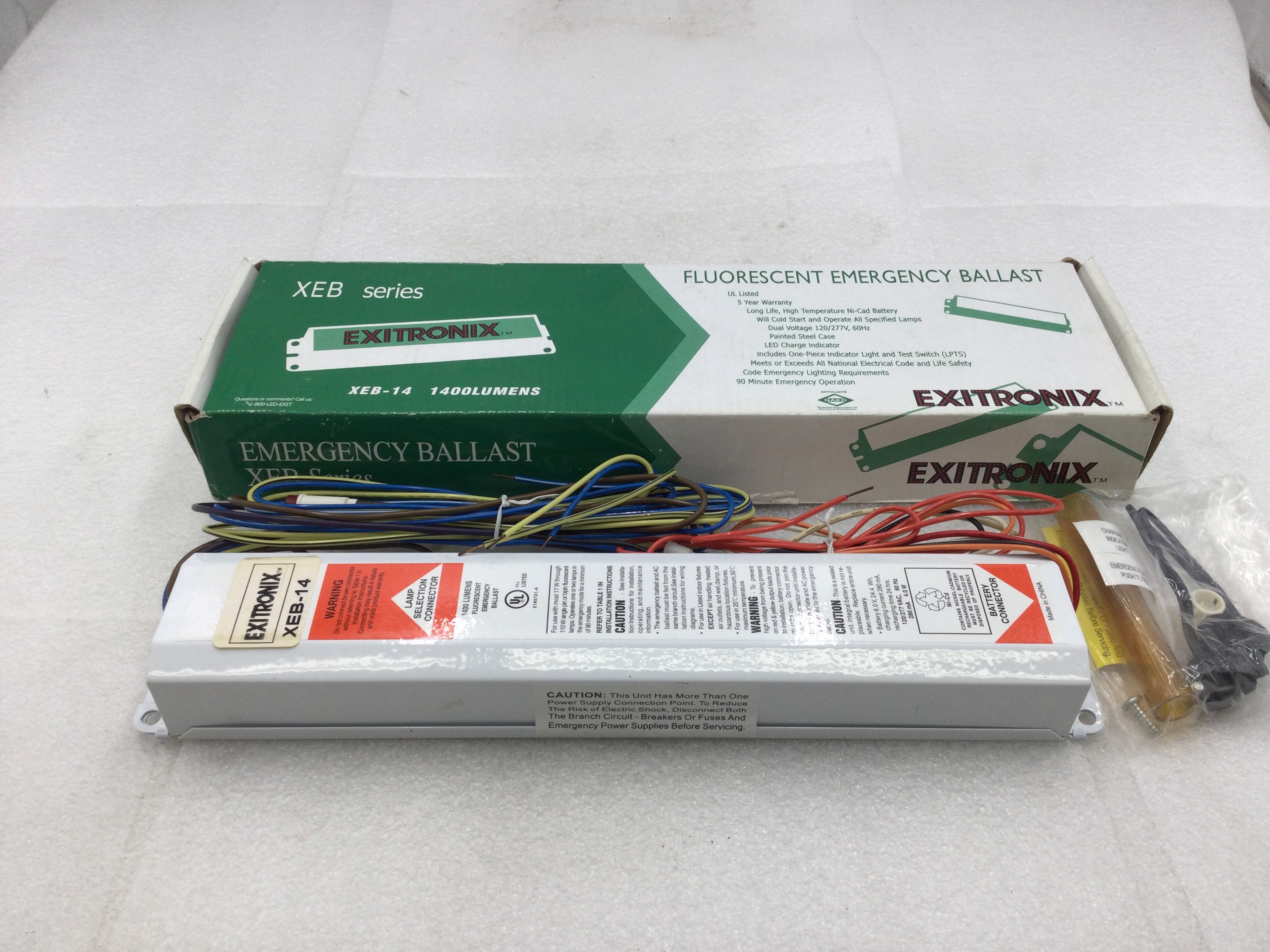 Exitronix XEB-14 Fluorescent Emergency Ballast 120/277 VAC with Backup