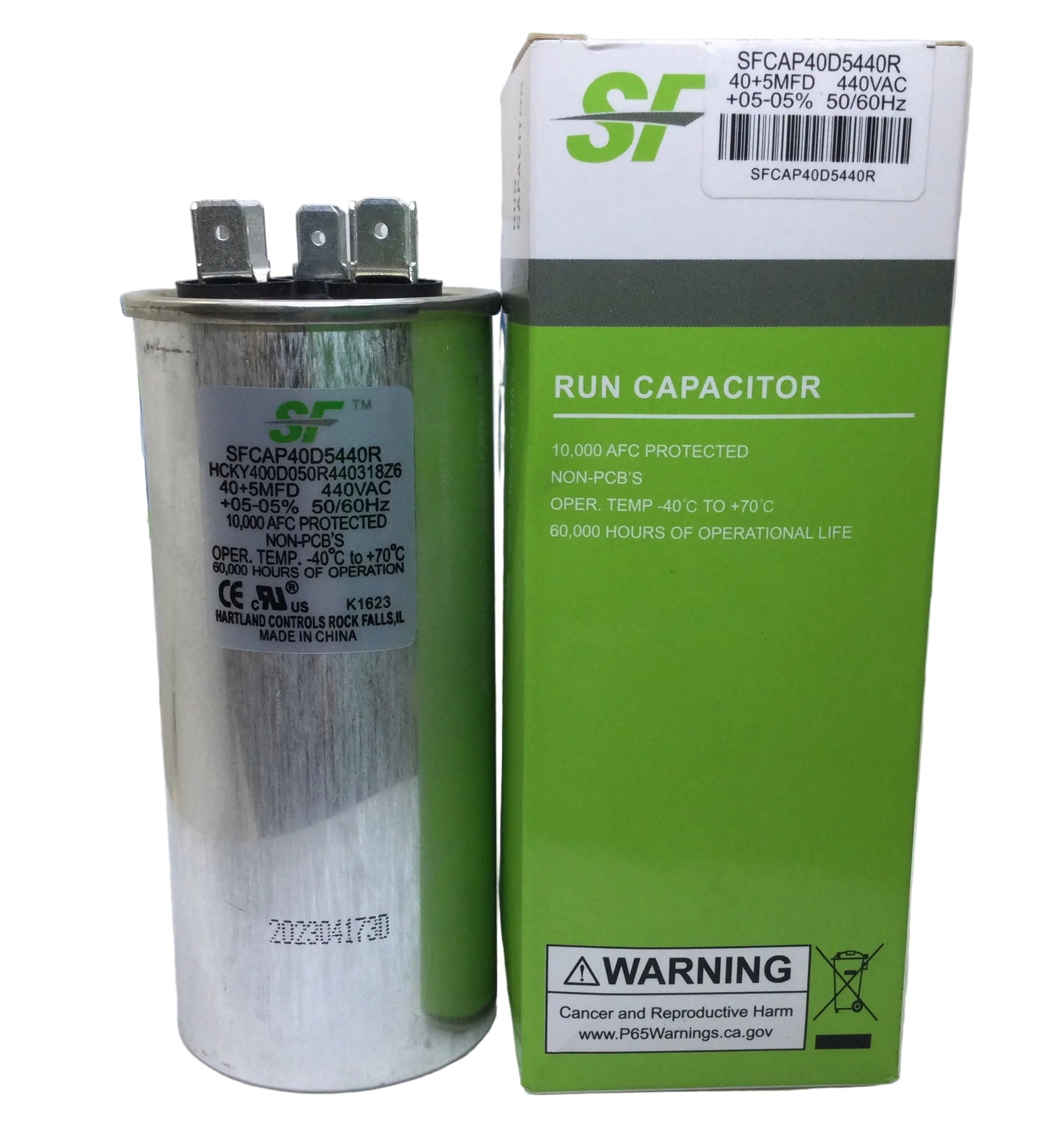 Service First SFCAP40D5440R 40+5MFD 440VAC +/-5% 50/60Hz Run Capacitor