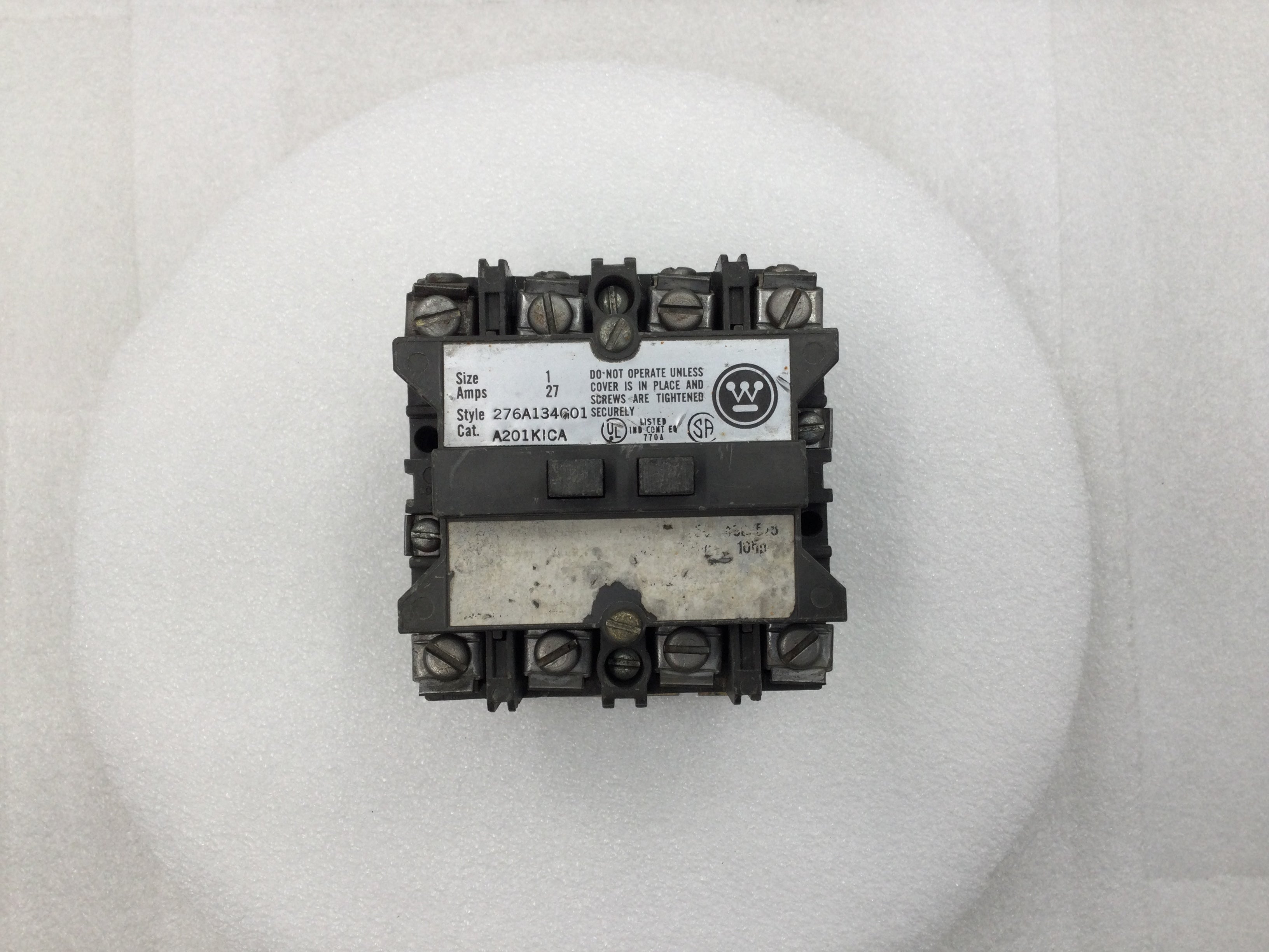 Westinghouse A201K1CA 27 Amp 3 Phase 208/220V Coil Motor Controller w/