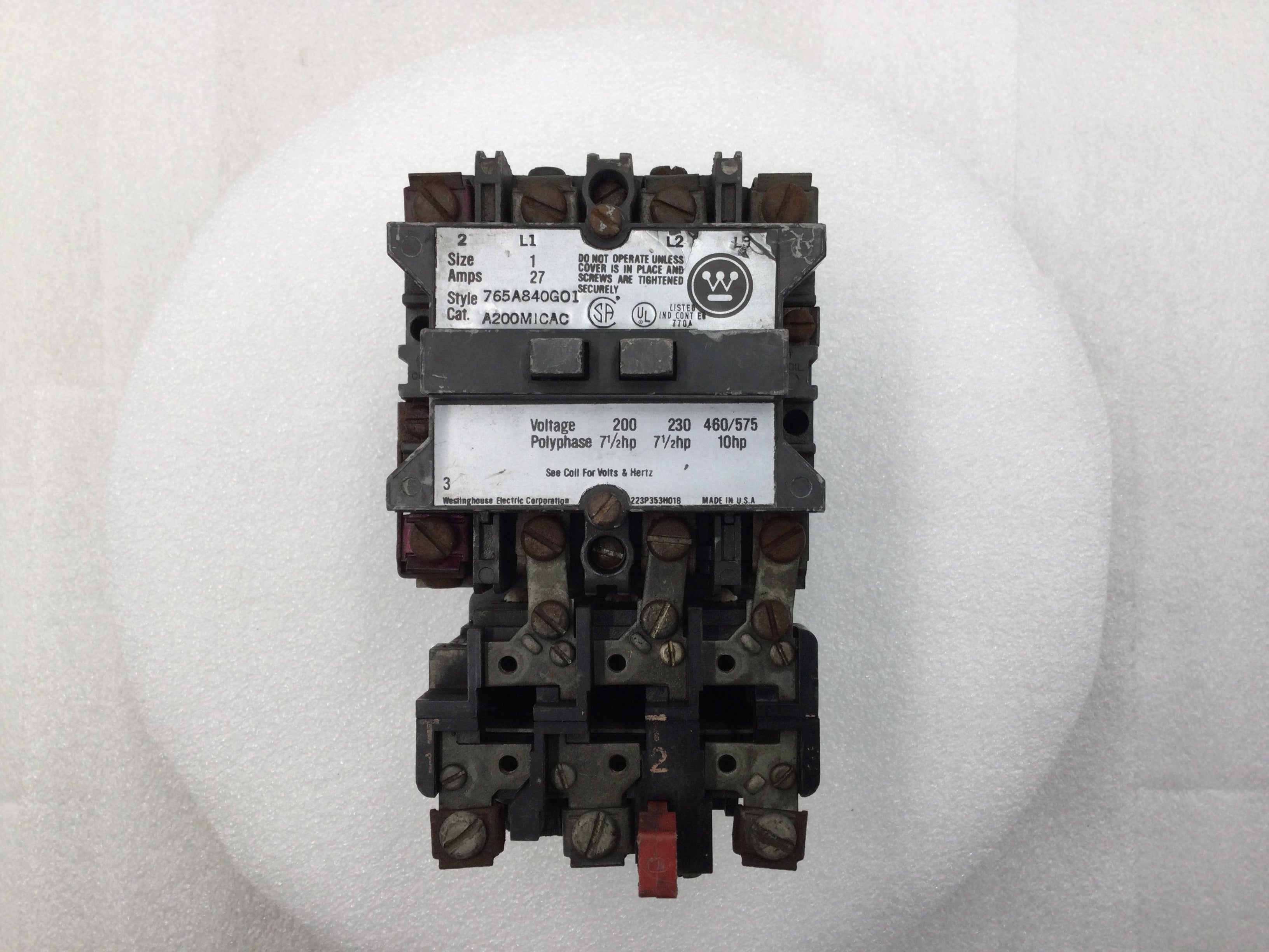 Westinghouse A200M1CAC 27 Amp 3 Phase 110/120V Motor Controller - Cosm