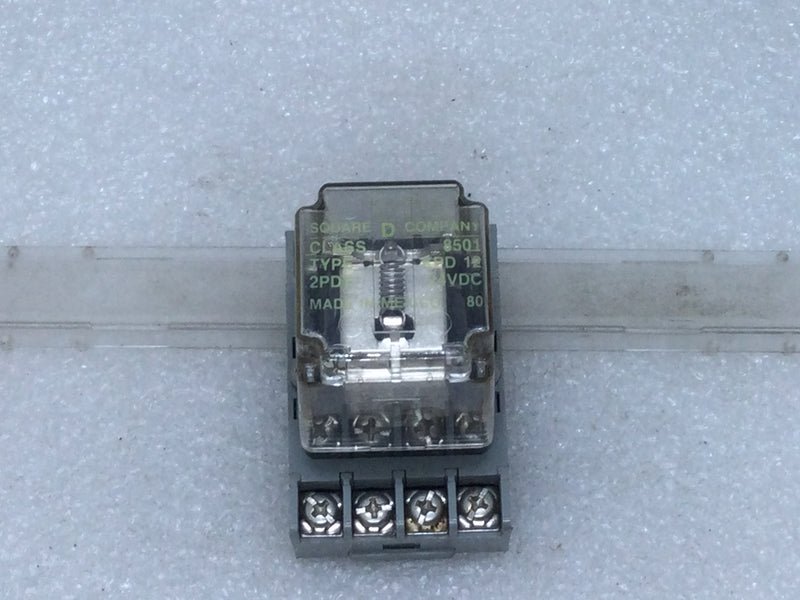 Square D KPD 12 General Purpose Relay 10 Amp 250VAC Class 8501 2PDT Co