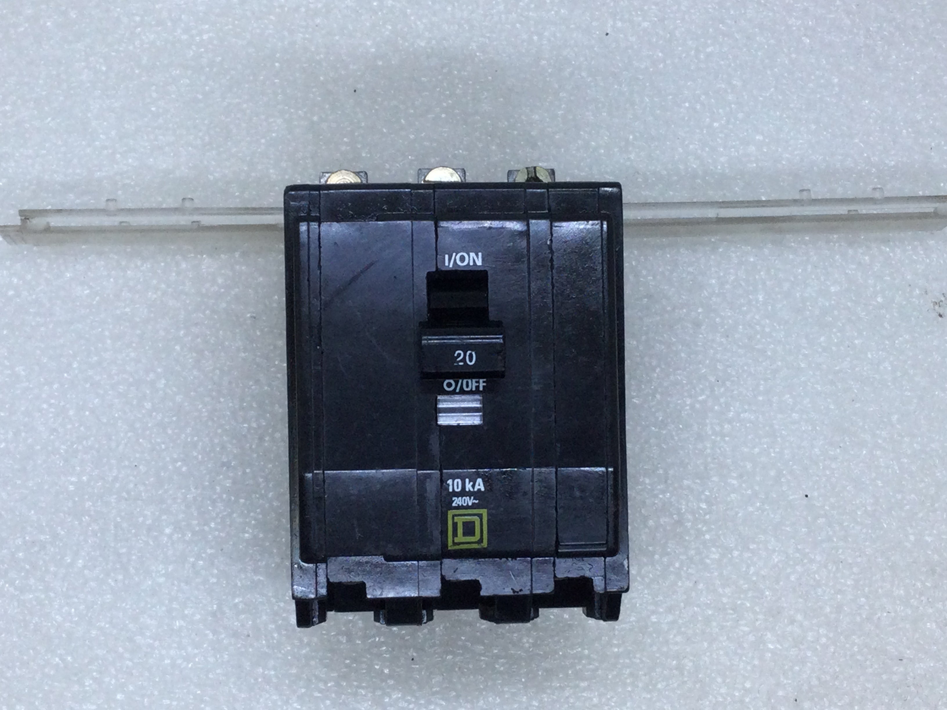 Square D QOB320 20 Amp 3 Pole 240V Circuit Breaker - Yellow Face