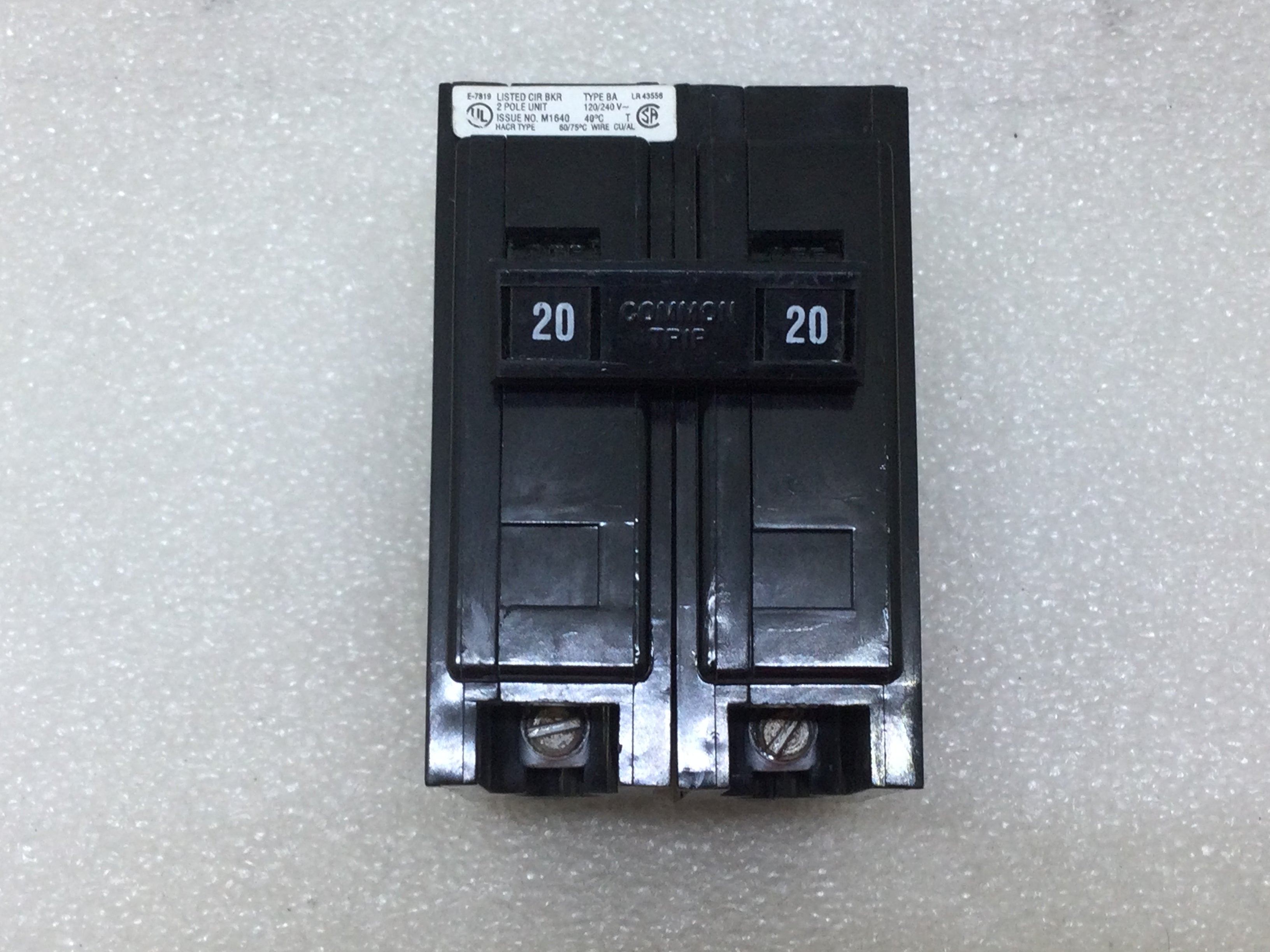 Cutler Hammer BAB2020 20 Amp 2 Pole 120/240V Bolt-On Circuit Breaker