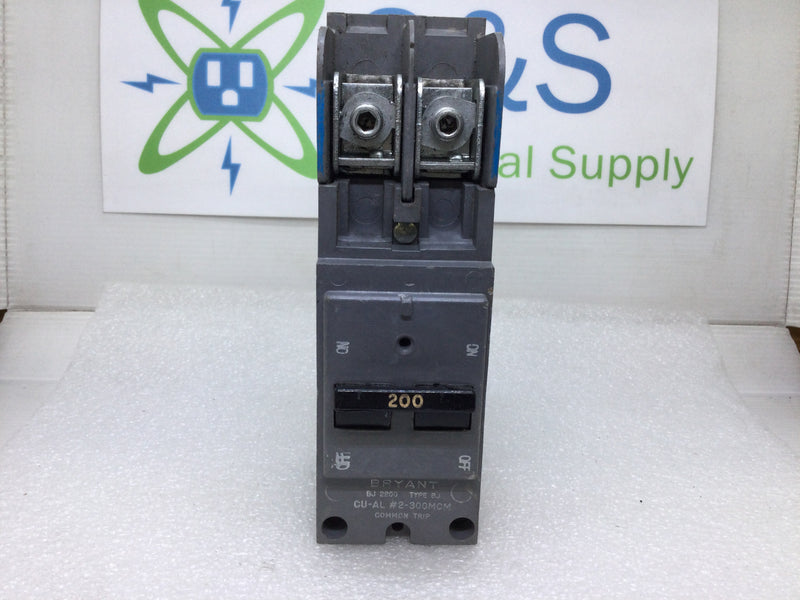 Bryant BJ2200B 200 Amp 240 Volt 2 Pole Circuit Breaker BJ2200