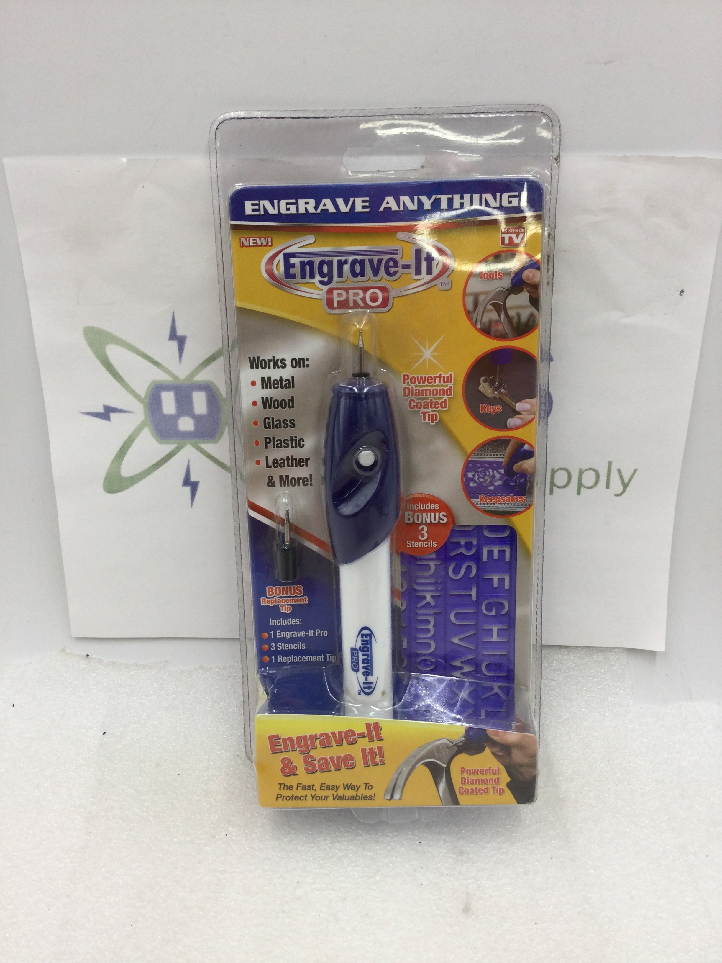 Engrave-It Pro Engraving Pen Tool with 3 Stencils and Replacement Tip