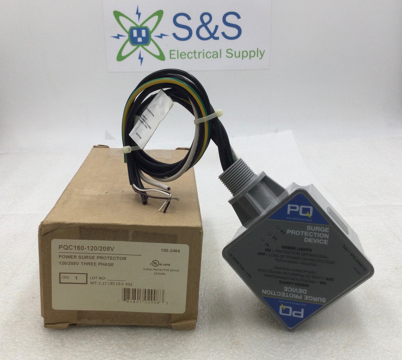 PQ Protection PQC160-120/208V 3 Phase Surge Protection Device 5" x 3 1