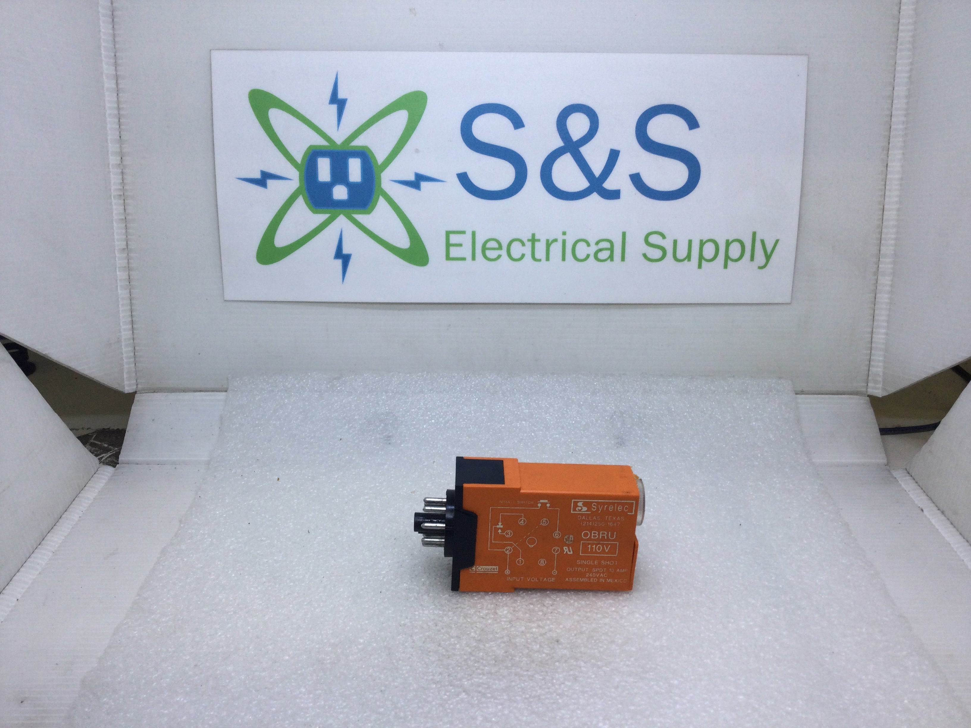 Syrelec OBRU 10 Amp 110 VAC Single Shot SPDT Time Delay Relay Module 8